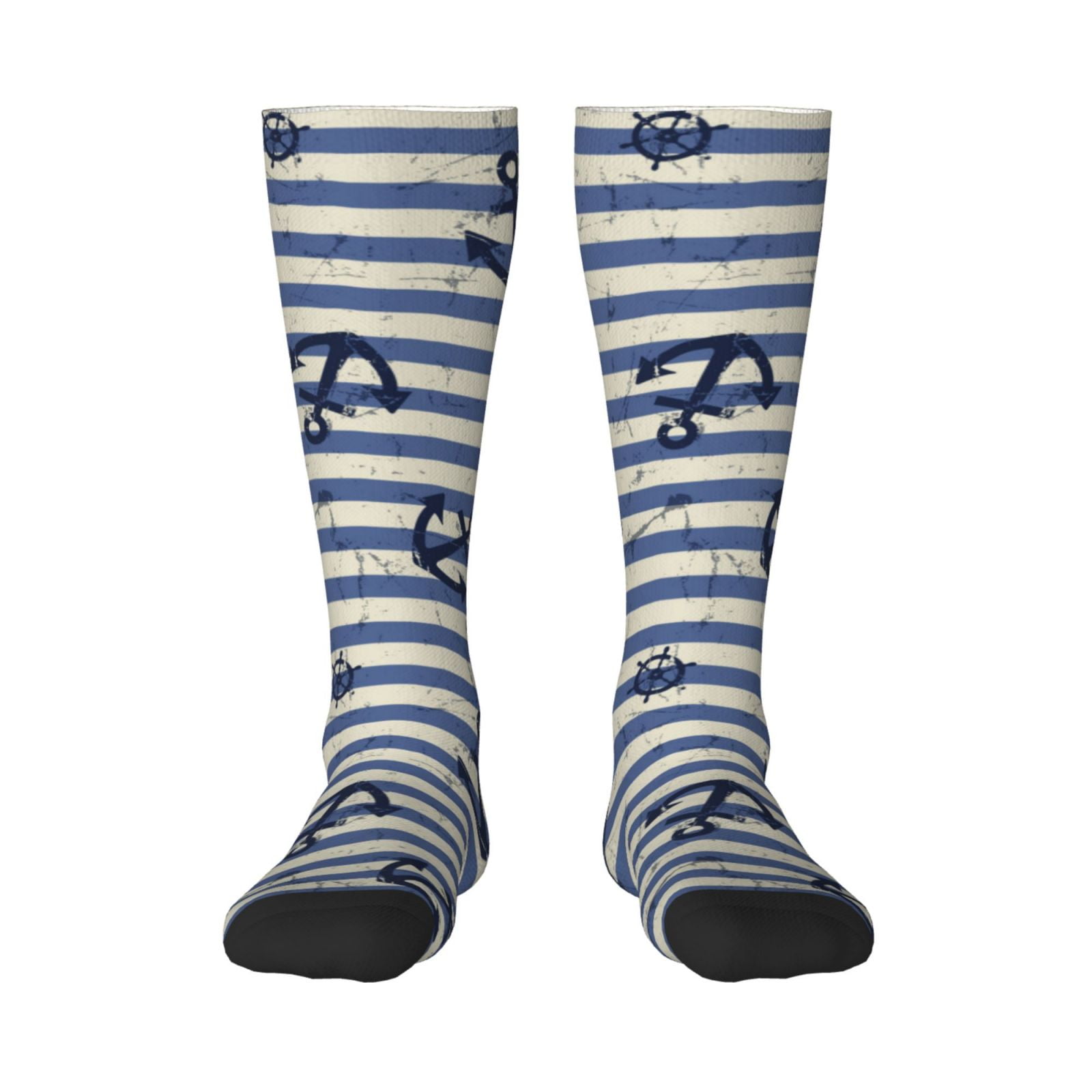 Vsdgher Anchors And Steering Wheel Print Thigh High Socks Extra Long ...