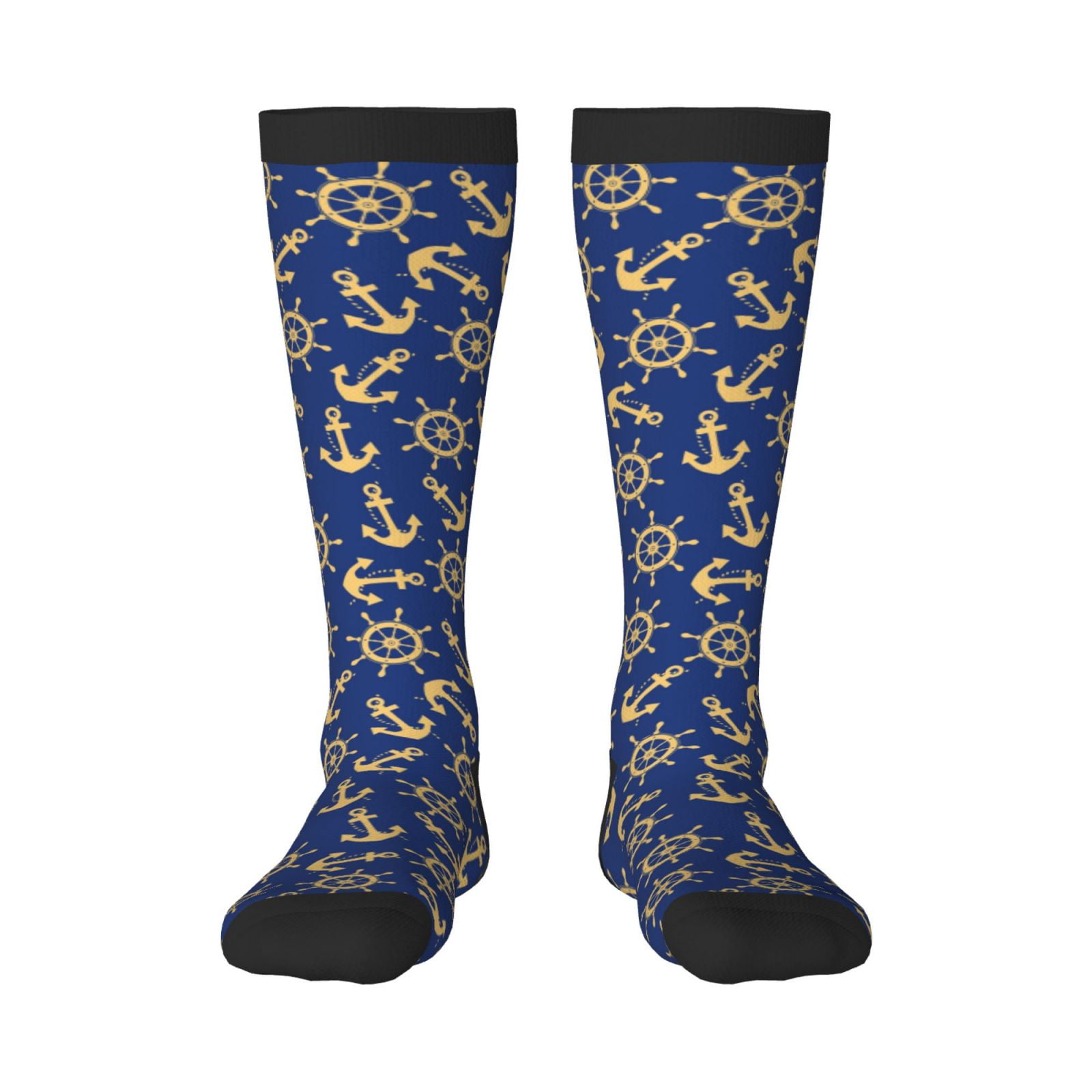 Vsdgher Anchors and Nautical Print Thigh High Socks Extra Long Stretchy ...