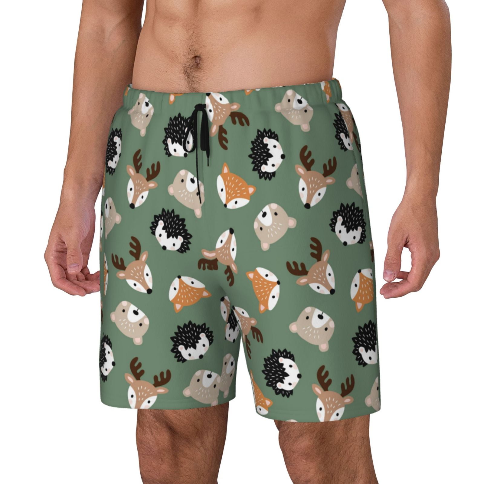 Vsdgher Animal Heads for Mens Swim Trunks with Compression Liner Swim ...