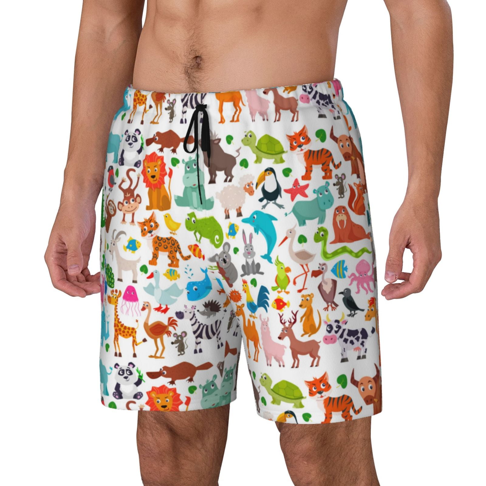 Vsdgher Animals for Mens Swim Trunks with Compression Liner Swim Shorts ...