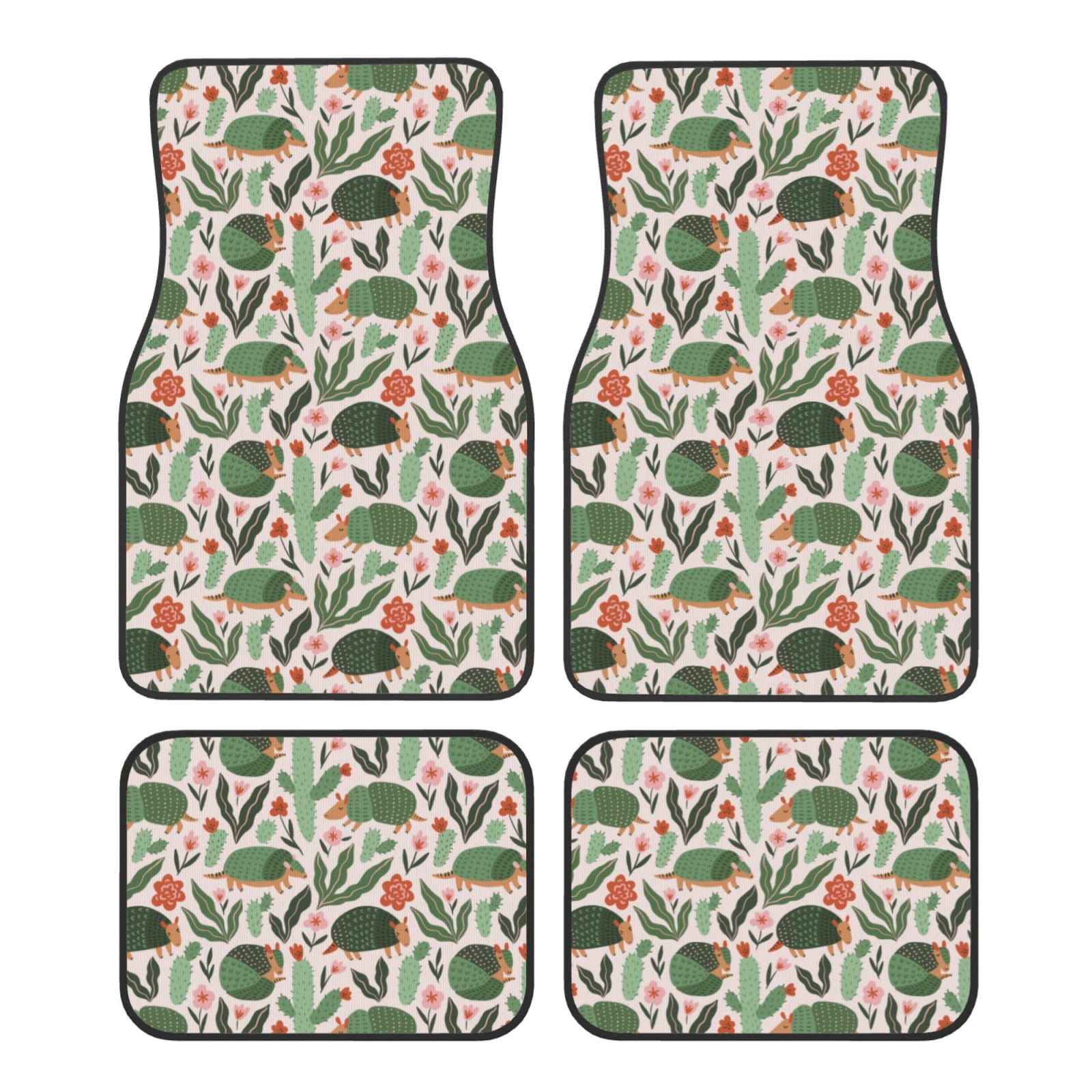 Vsdgher Armadillo Car Foot Mat Set of 4 Pieces Universal Floor Liner ...