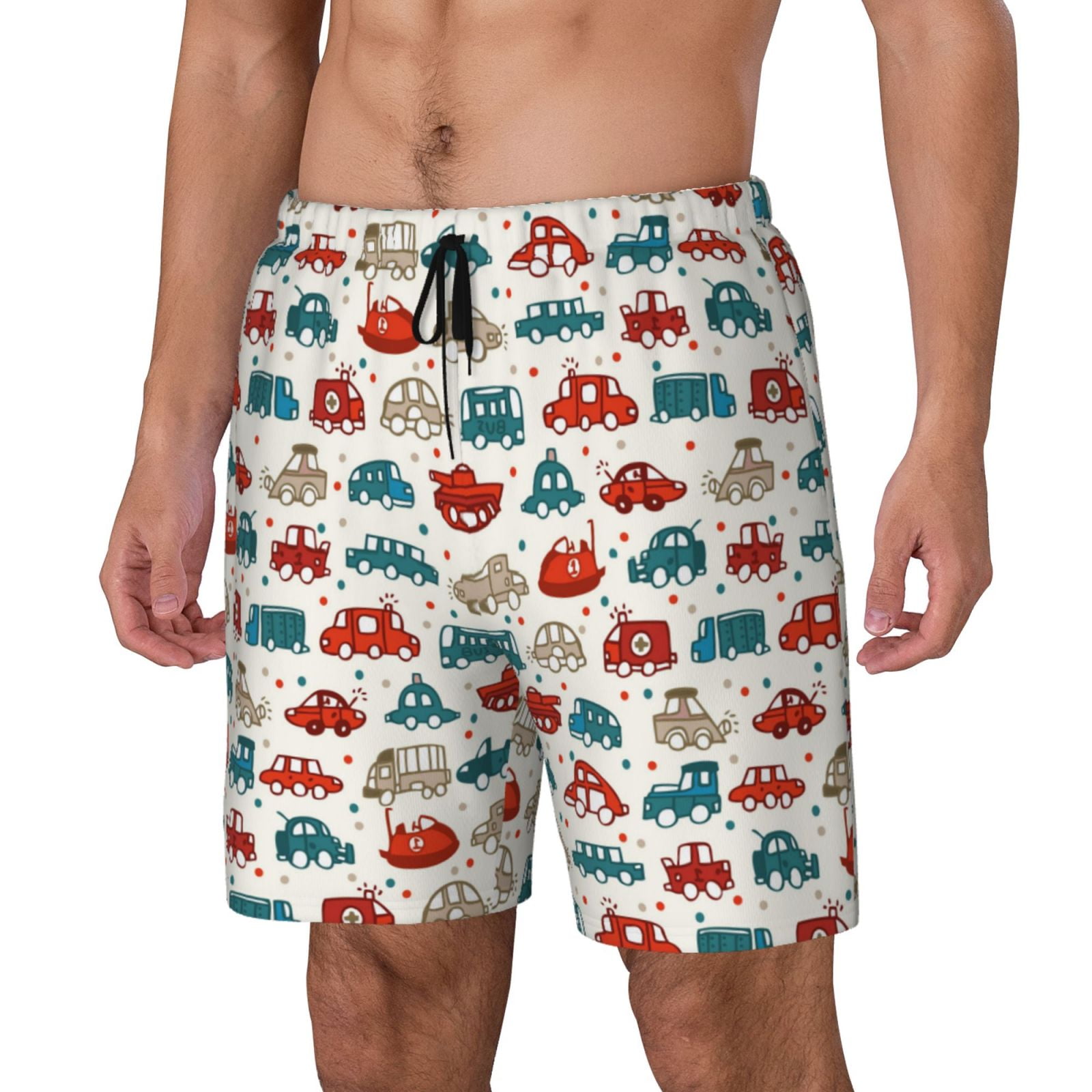 Vsdgher Artoon Car for Mens Swim Trunks with Compression Liner Swim ...