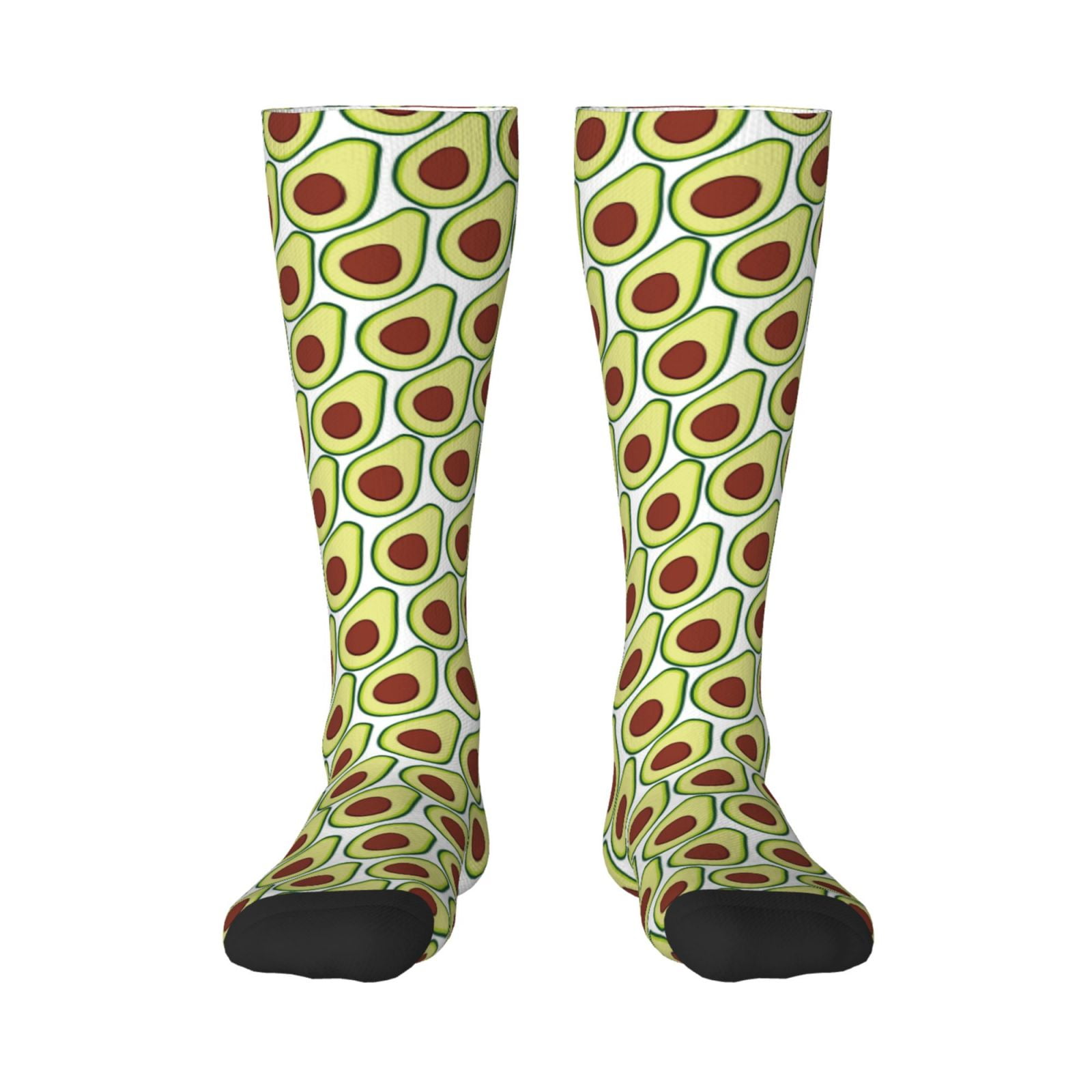 Vsdgher Avocado Print Thigh High Socks Extra Long Stretchy Sock Women ...