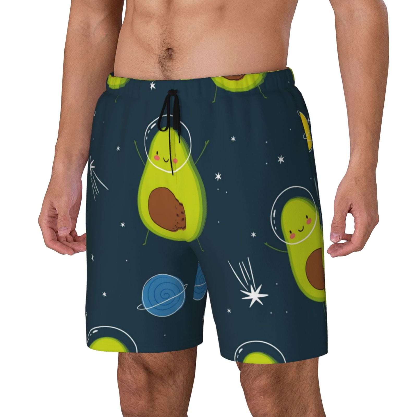 Vsdgher Avocado in Space for Mens Swim Trunks with Compression Liner ...