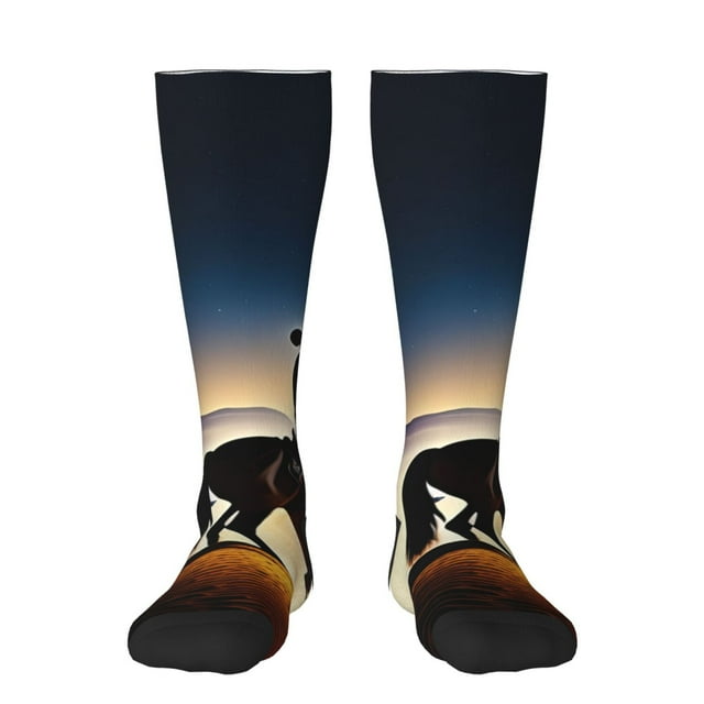 Vsdgher Azure Sky Western Desert Cowboy Print Thigh High Socks Extra ...