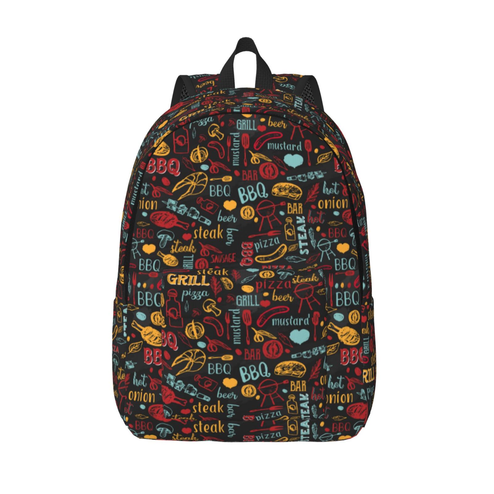 Vsdgher BBQ Barbecue Grill Print Canvas Backpack Travel Rucksack Unisex ...