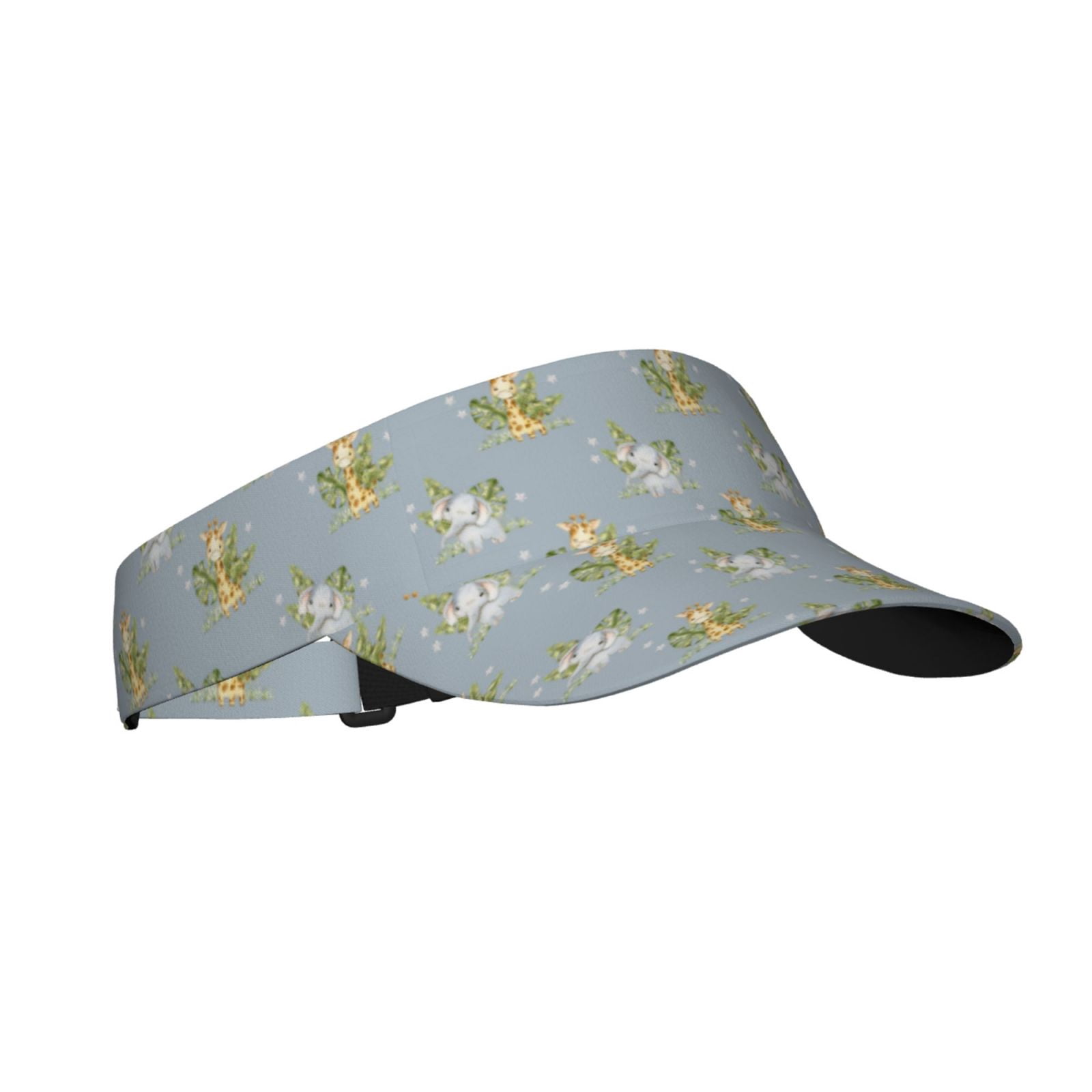 Vsdgher Baby Elephant Giraffe Print Adult Sunscreen Visor Cap,1 Piece ...