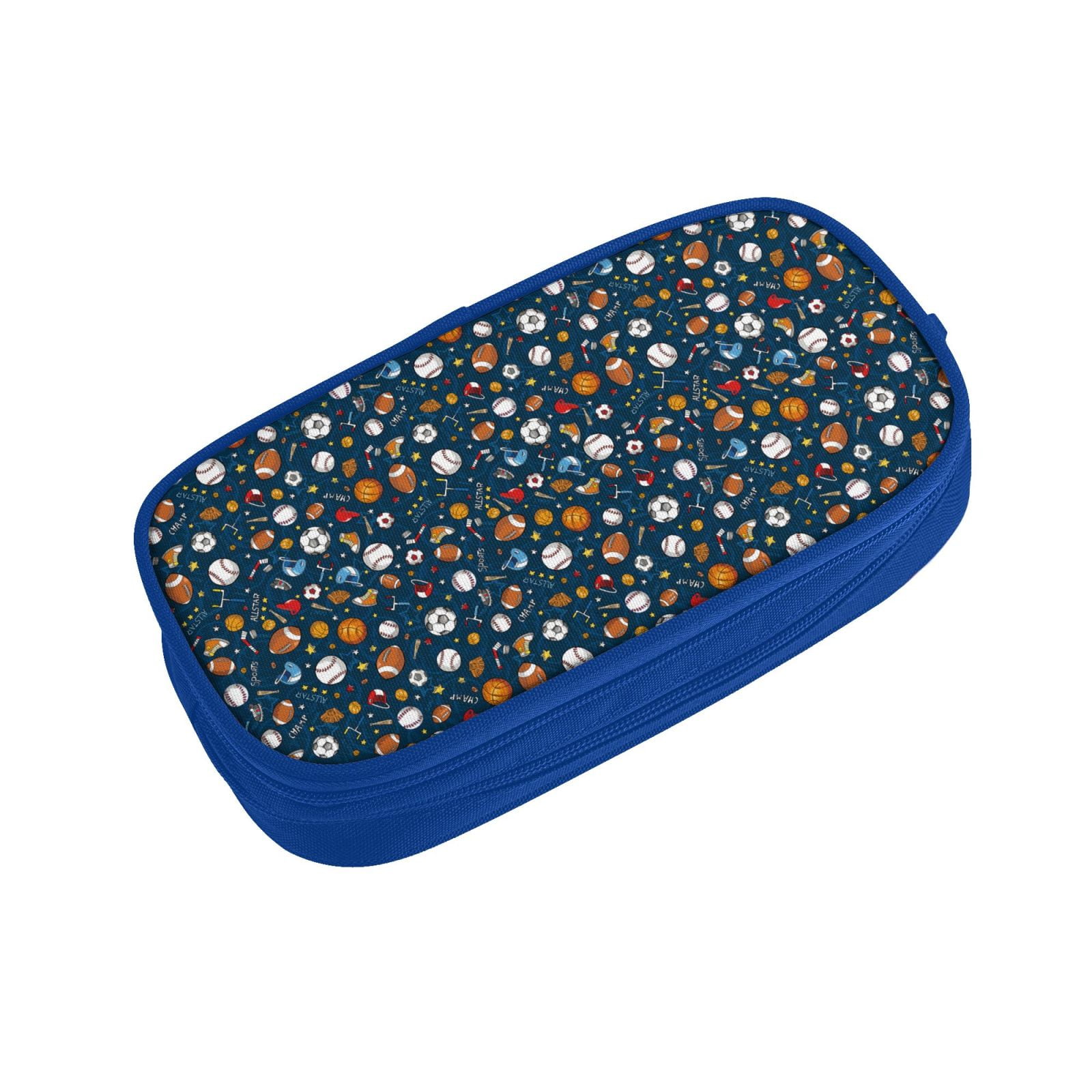 Vsdgher Ball Sports Print Large Capacity Pencil Case Pouch with Zipper ...