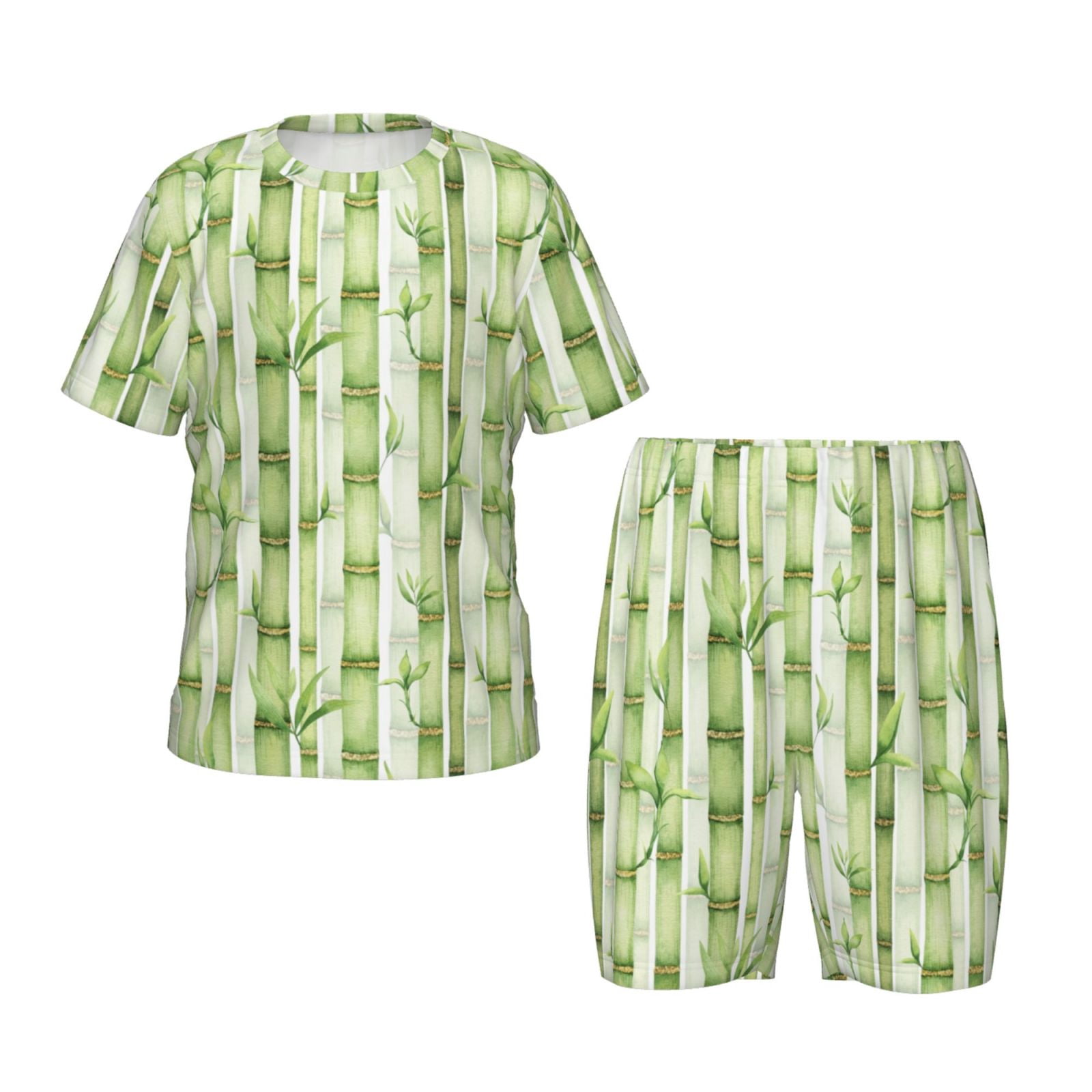 Vsdgher Bamboo Stems And Leaves for Kids Short Sleeve Pajamas Kids ...