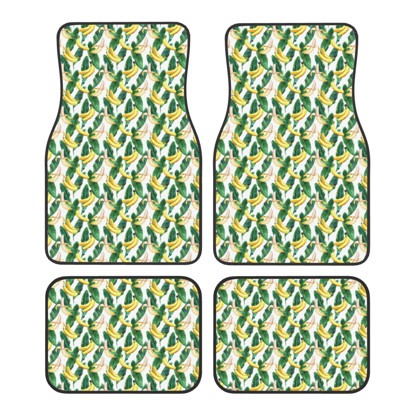 Vsdgher Banana Tree Leaves Car Foot Mat Set of 4 Pieces Universal Floor ...