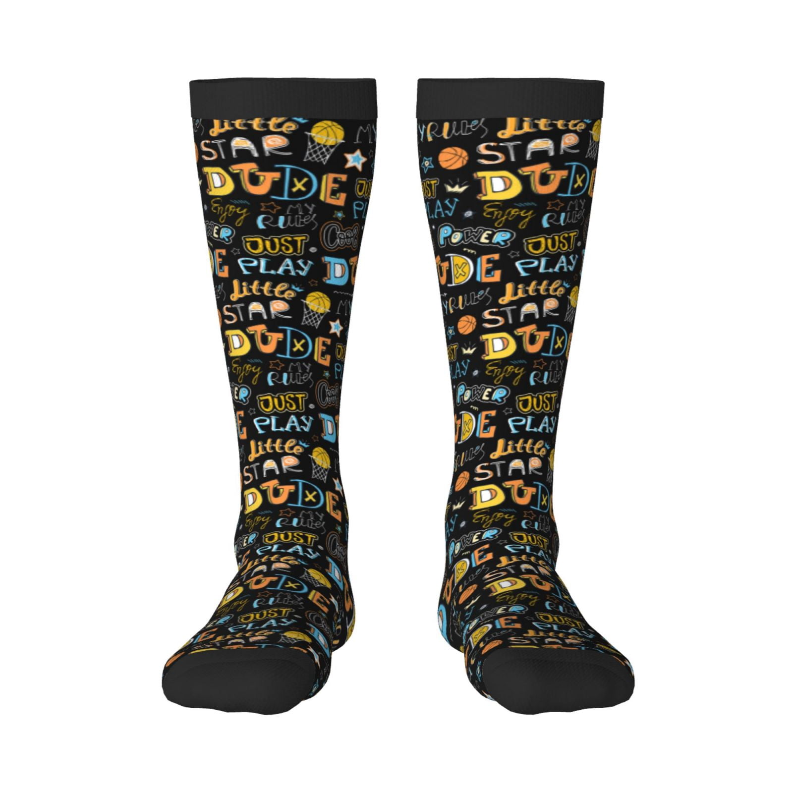 Vsdgher Basketball Print Thigh High Socks Extra Long Stretchy Sock ...
