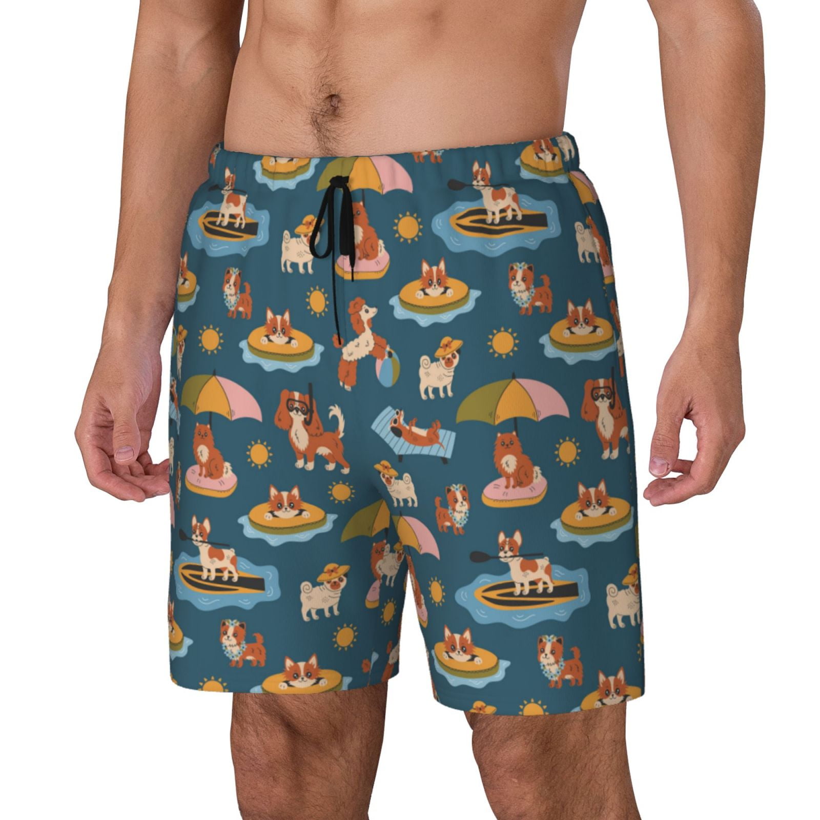 Vsdgher Beach Dog for Mens Swim Trunks with Compression Liner Swim ...