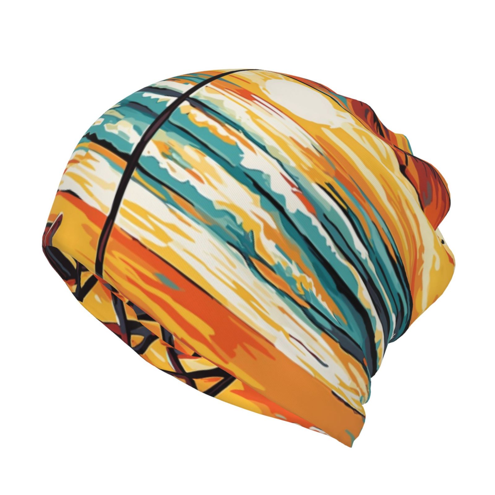 Vsdgher Beach Umbrella Sunset Slouchy Beanie Hat for Men/Women, Skull ...