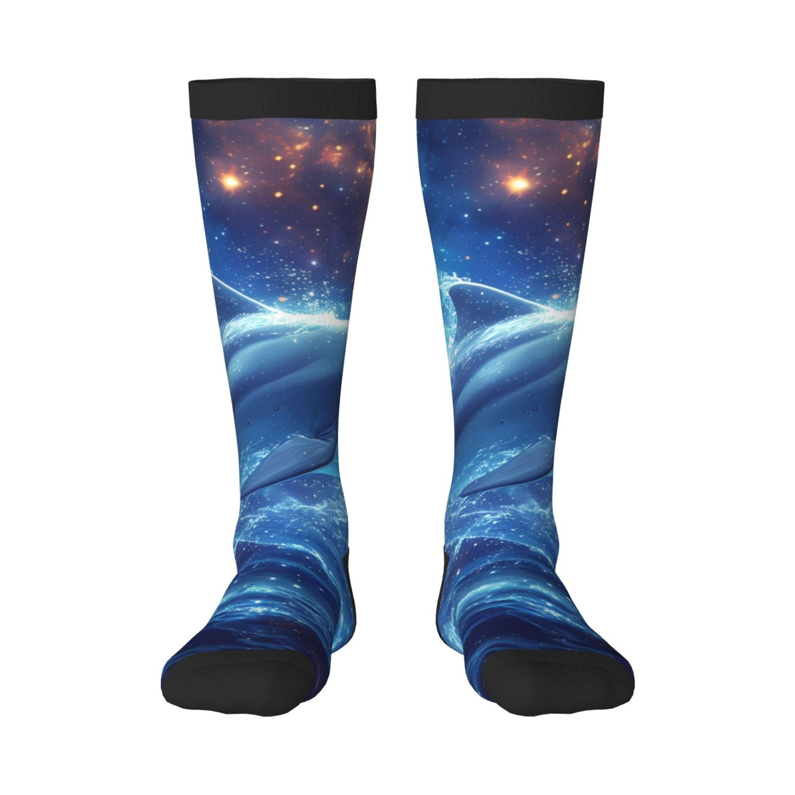 Vsdgher Beautiful Ocean Dolphin Print Thigh High Socks Extra Long ...