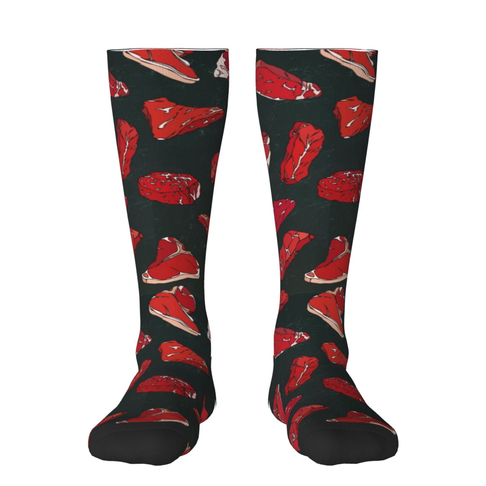 Vsdgher Beef3 Print Thigh High Socks Extra Long Stretchy Sock Women ...