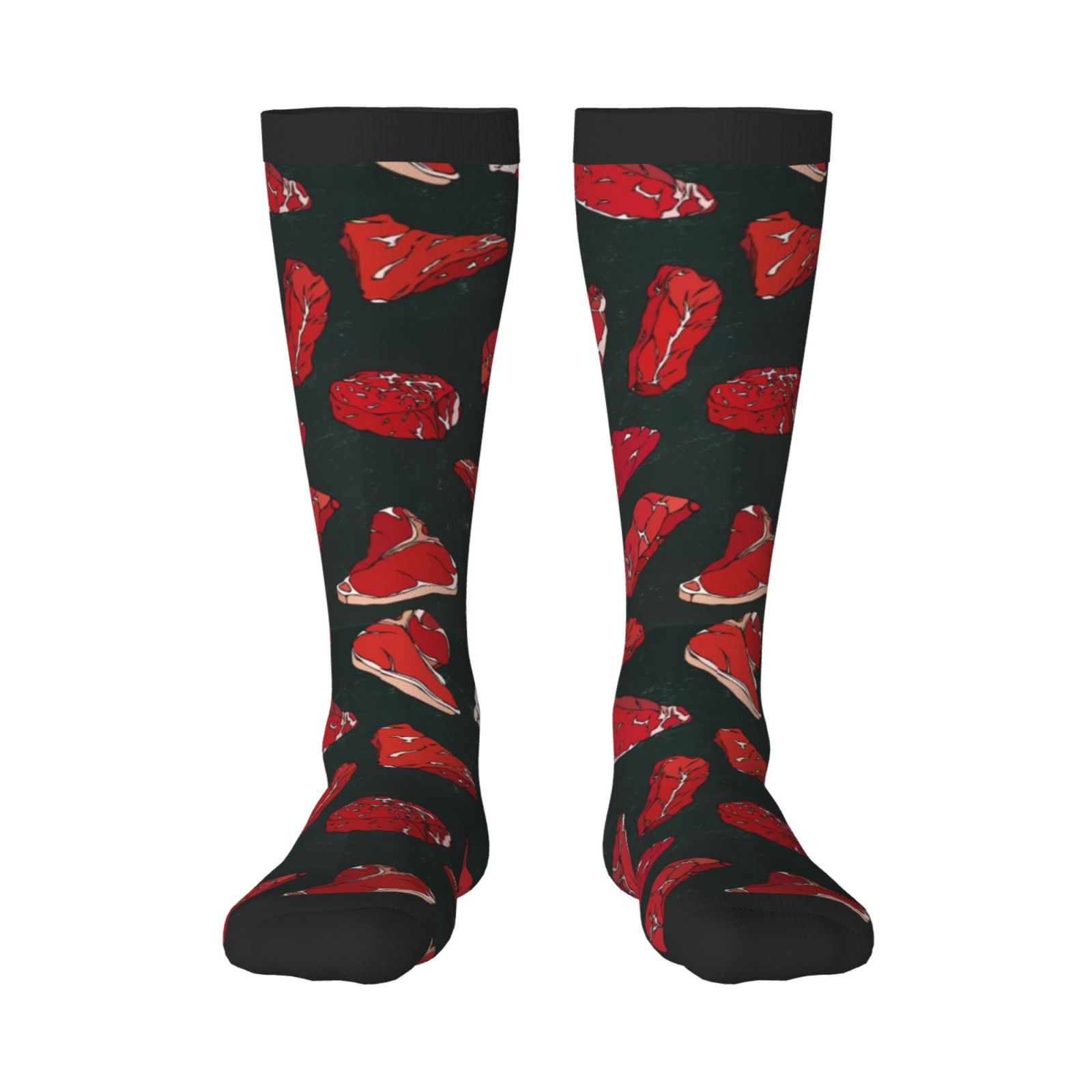 Vsdgher Beef3 Print Thigh High Socks Extra Long Stretchy Sock Women ...