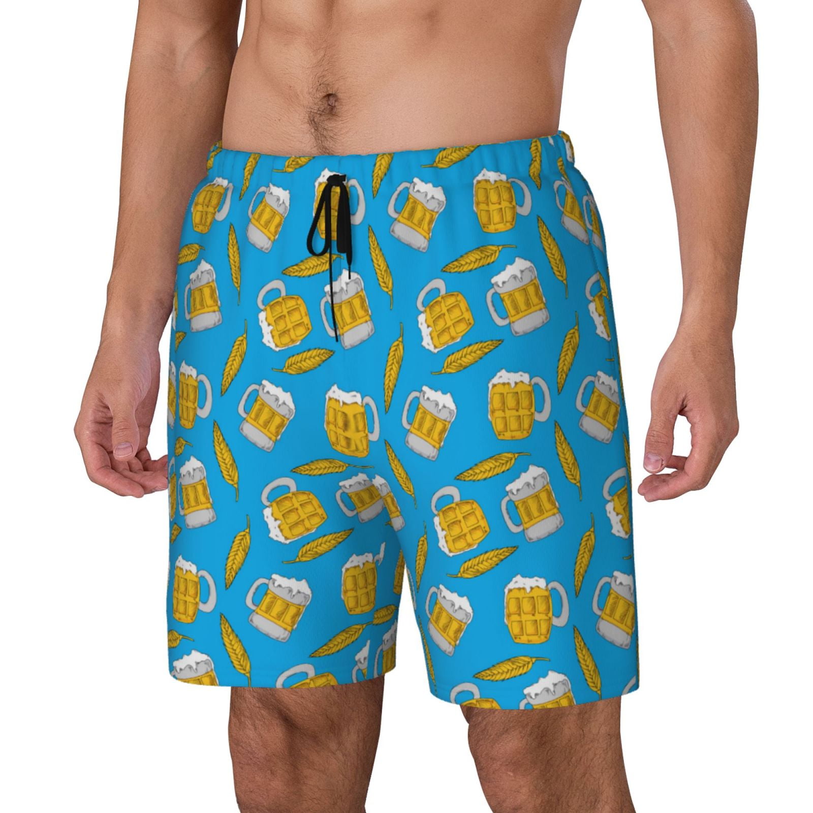 Vsdgher Beer3 for Mens Swim Trunks with Compression Liner Swim Shorts ...