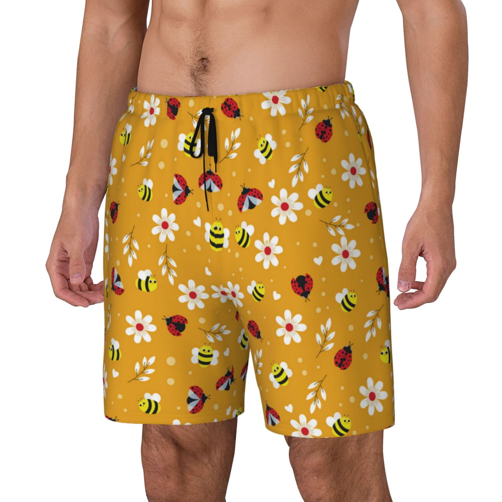 Vsdgher Bees And Ladybug for Mens Swim Trunks with Compression Liner ...