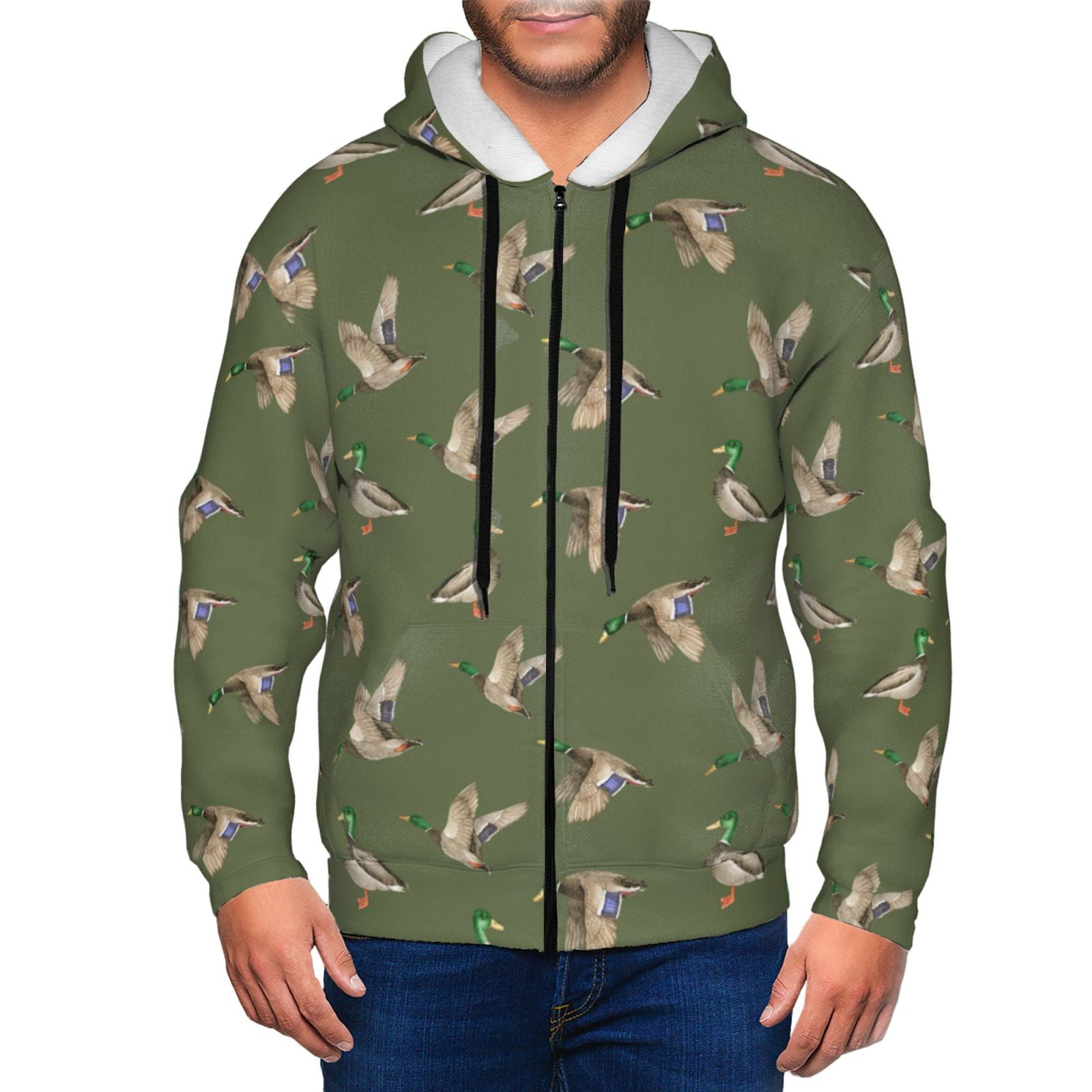 Vsdgher Birds Wild Ducks Mens Hoodies Zip Hoodie, Hoodies for Men, Zip ...
