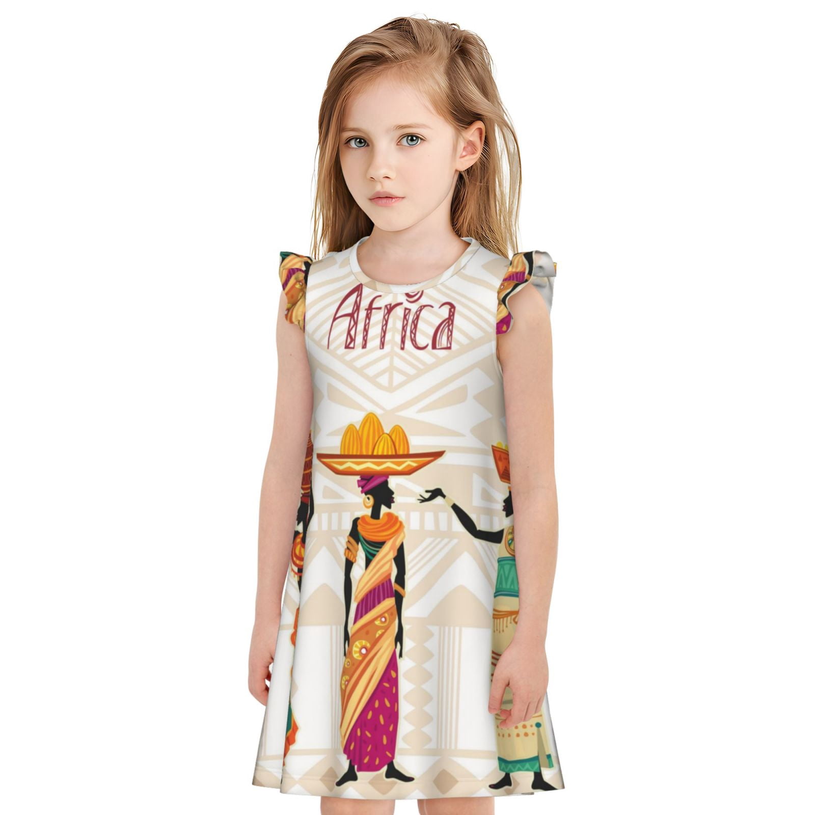 Vsdgher Black African Woman for Girls Nightgowns Toddler Flutter Short ...