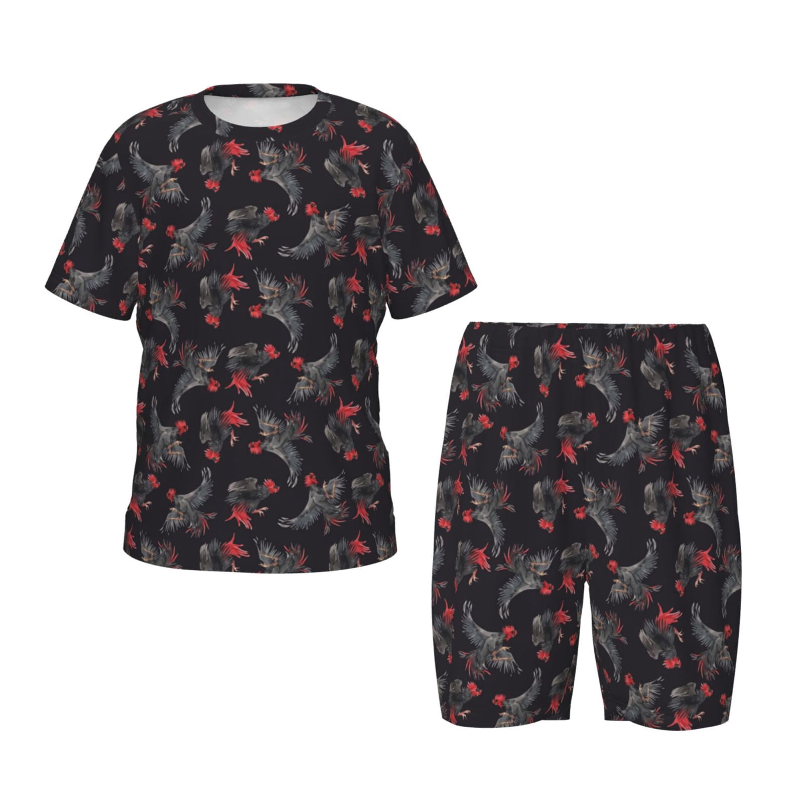 Vsdgher Black Roosters for Kids Short Sleeve Pajamas Kids Summer Pjs ...