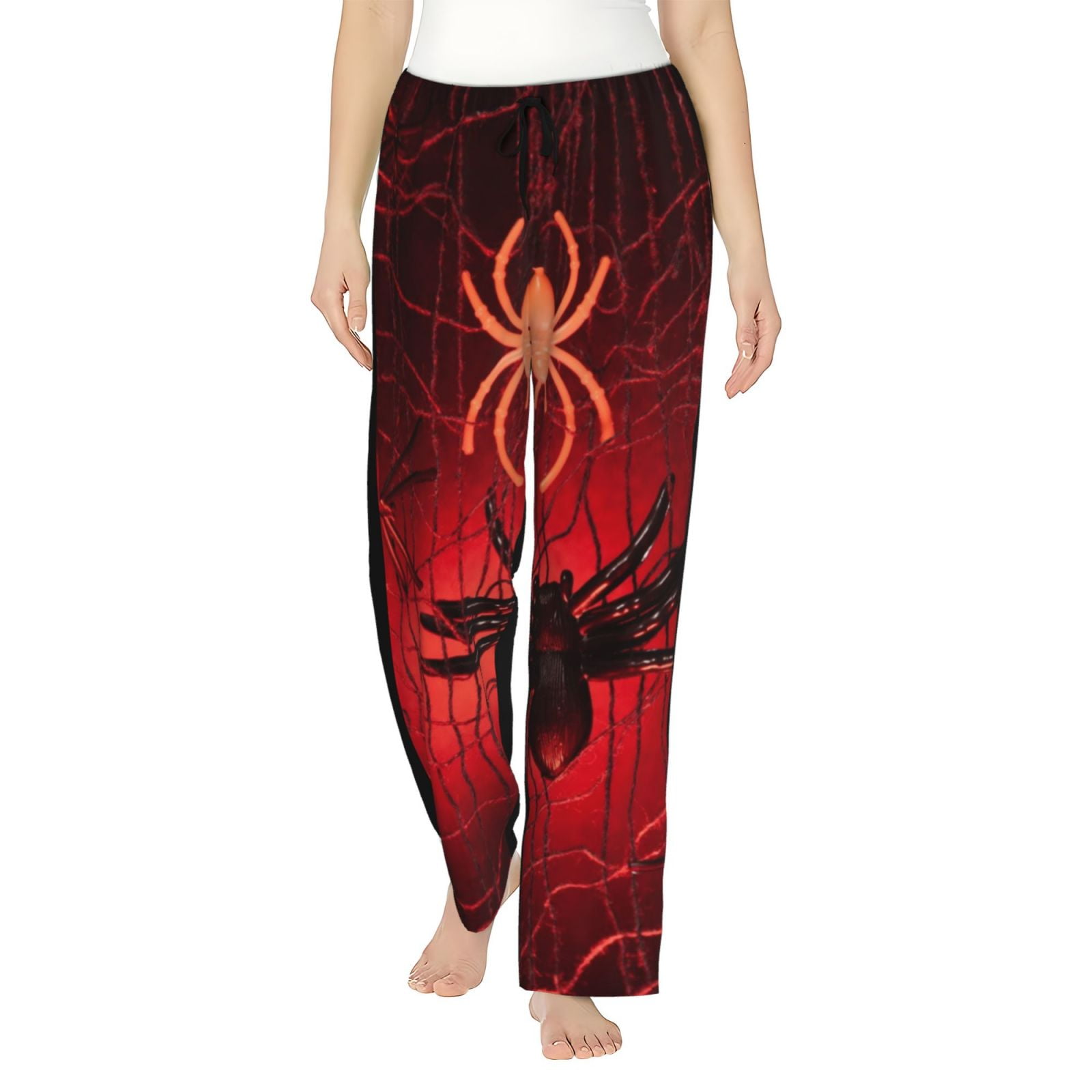Vsdgher Black Spider Web With Spiders Women’s Womens Pajama Pants ...