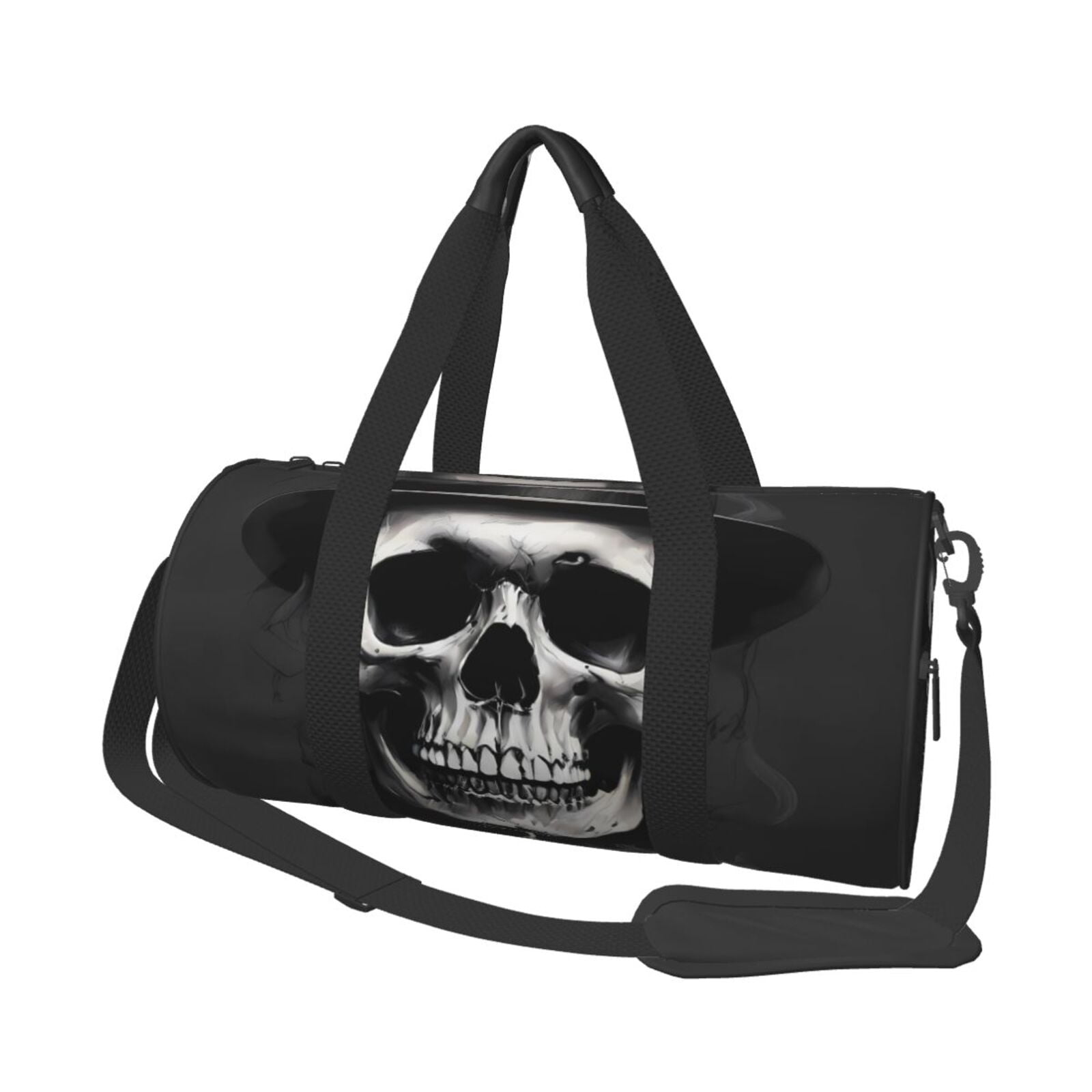 Vsdgher Black White Hat Skull 45L Foldable Duffel Bag, Sports Gym Bag ...