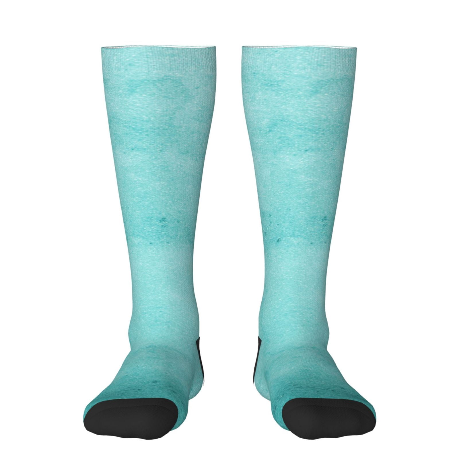 Vsdgher Blue And Turquoise Knee Socks, High Socks Long Stretchy Sock ...