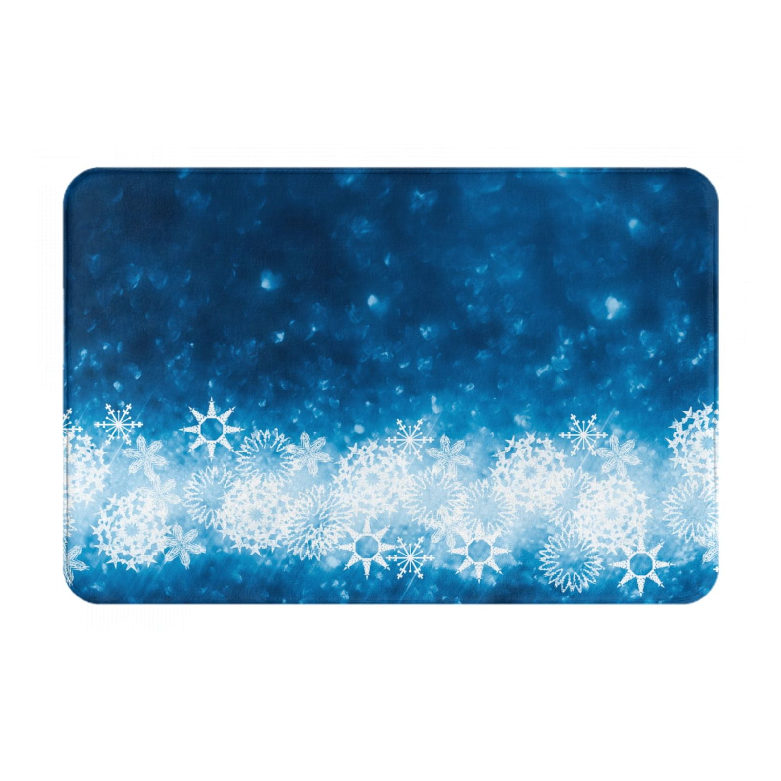 Vsdgher Blue Glitter Sparkles Flannel Anti-Slip Floor Mat Comfort Mat ...