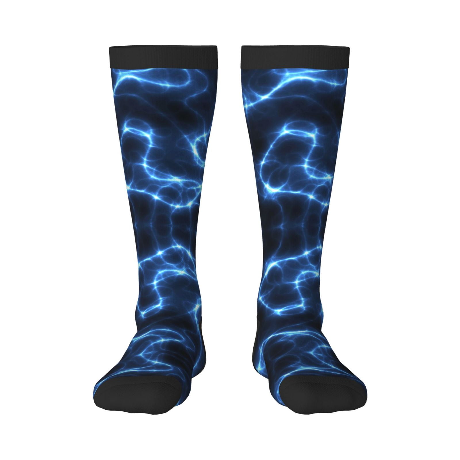 Vsdgher Blue Lightning Print Thigh High Socks Extra Long Stretchy Sock Women Over Knee High ...