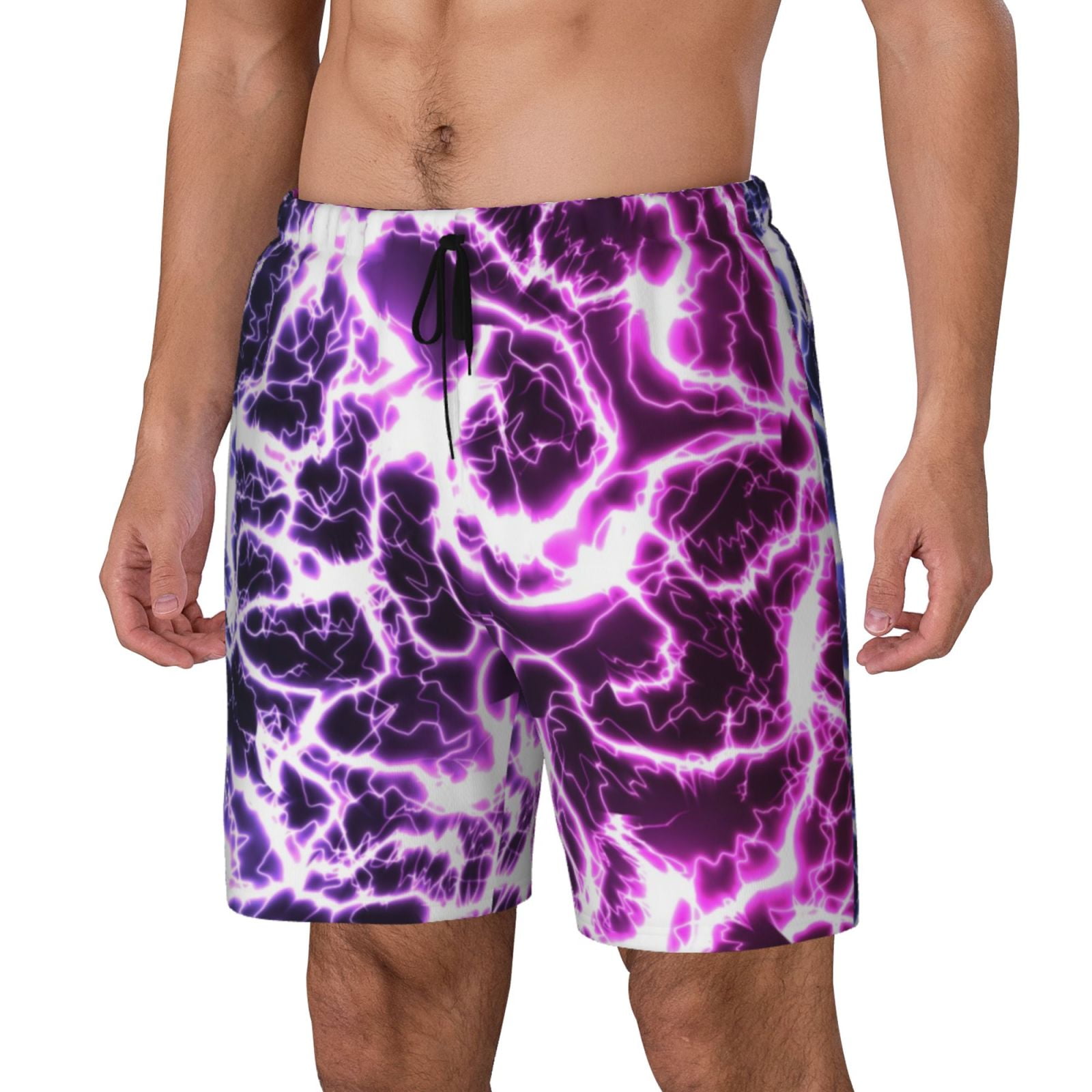 Vsdgher Blue Lightning for Mens Swim Trunks with Compression Liner Swim ...