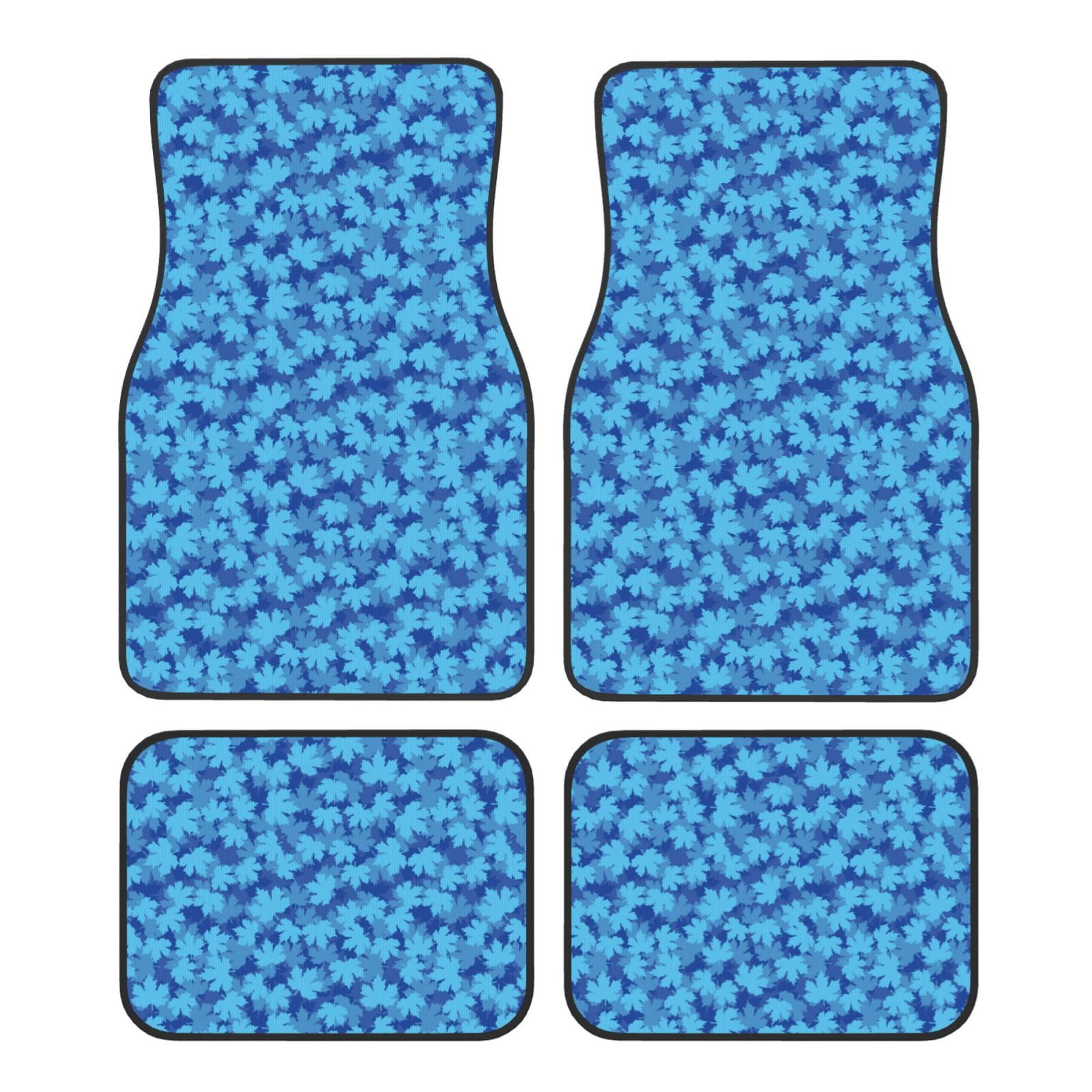 Vsdgher Blue Maple Leaf Car Foot Mat Set of 4 Pieces Universal Floor ...