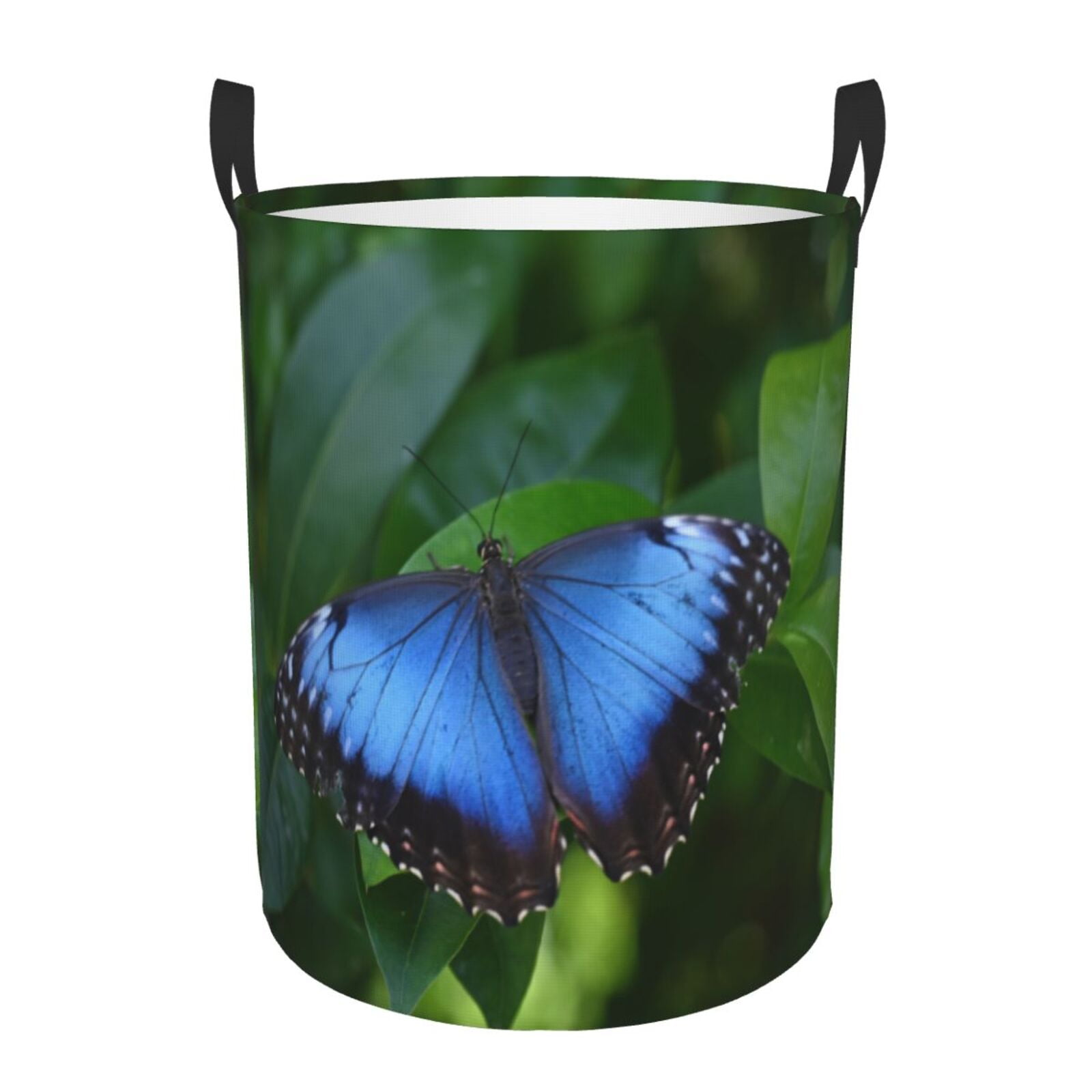 Vsdgher Blue Morpho butterfly Waterproof Round Large Laundry Basket ...