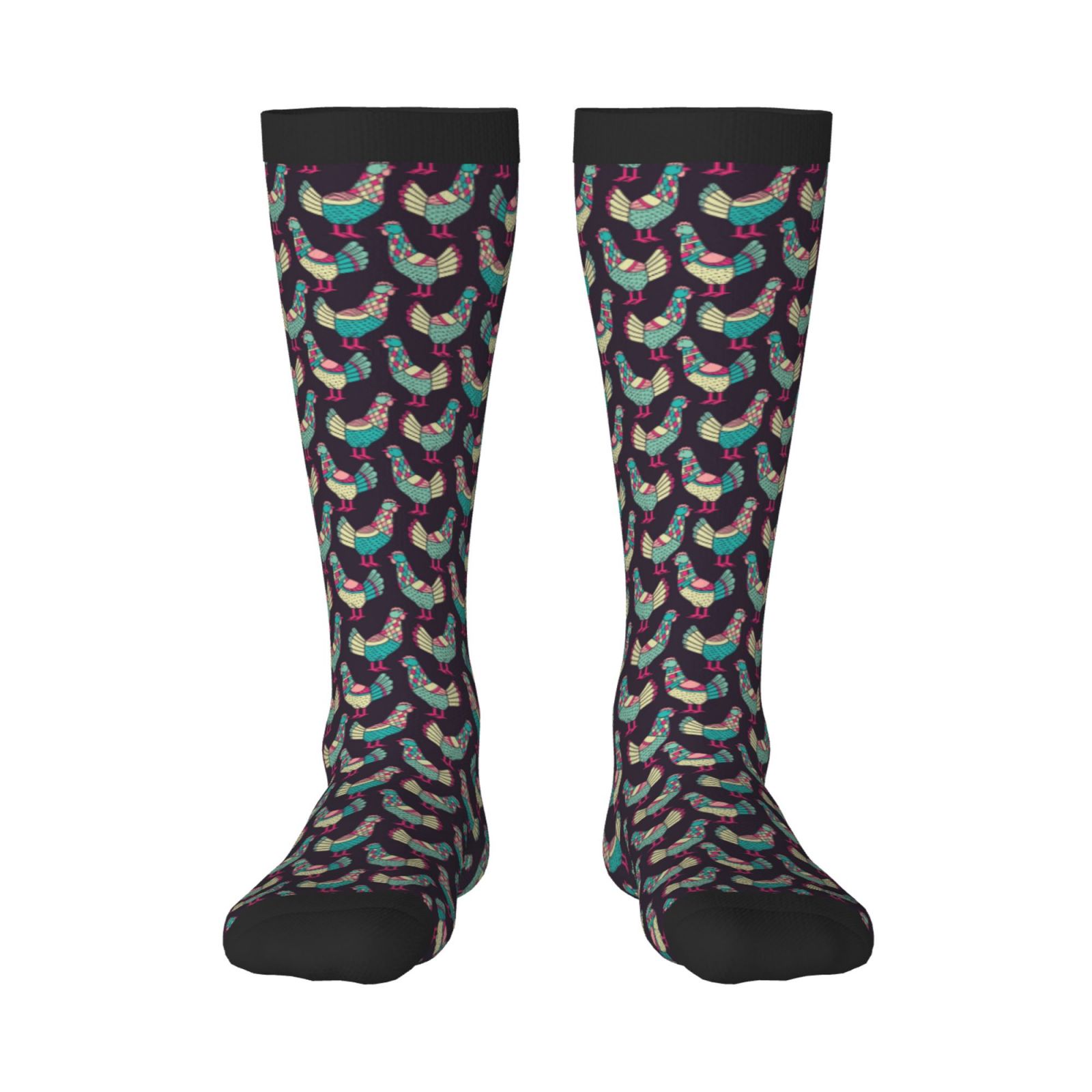 Vsdgher Bohemian Chicken Print Thigh High Socks Extra Long Stretchy ...
