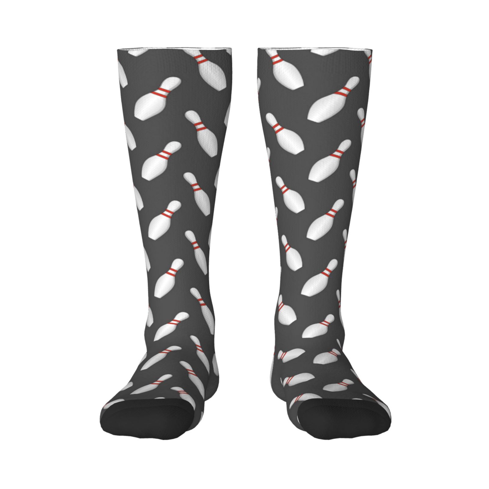 Vsdgher Bowling Pins Print Thigh High Socks Extra Long Stretchy Sock ...