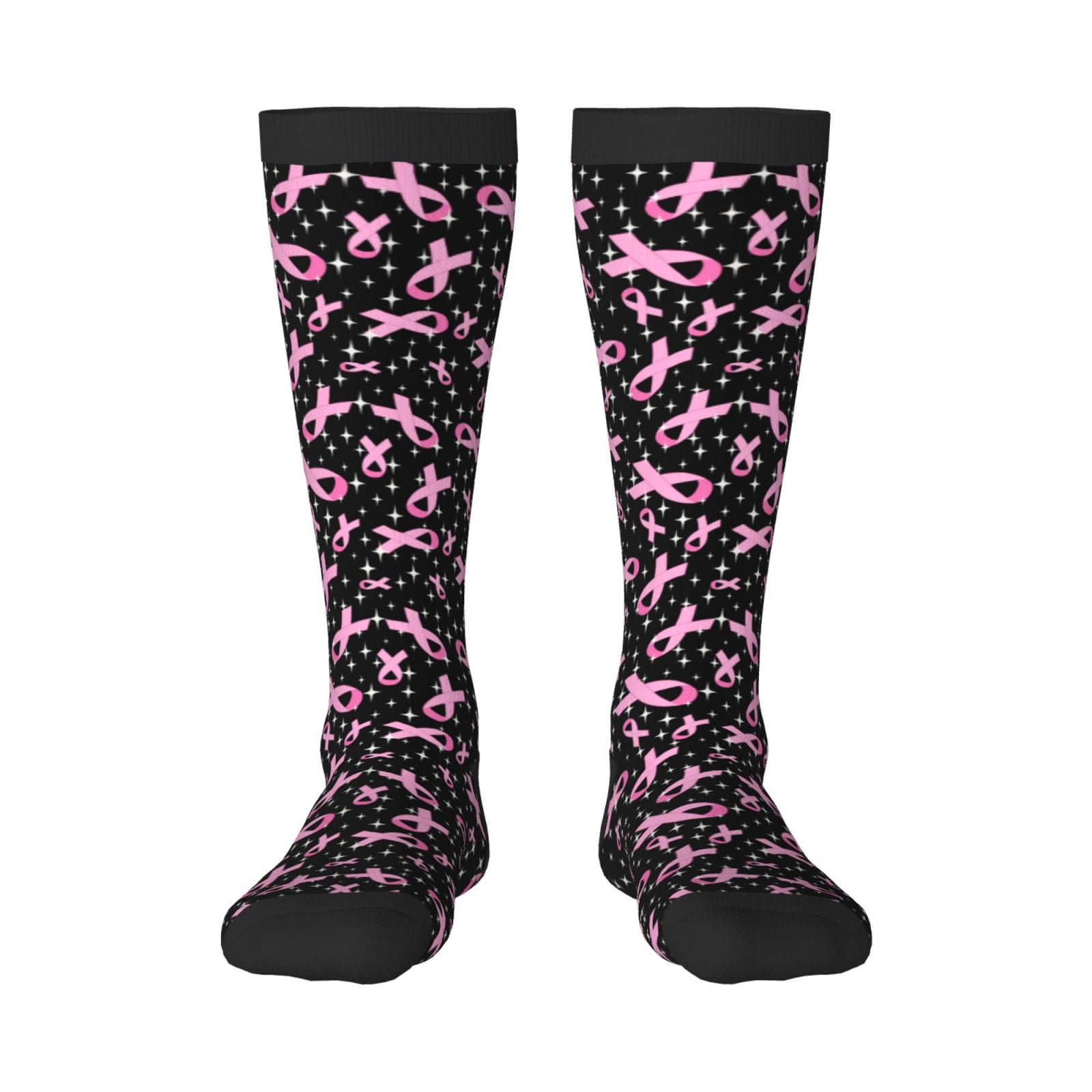 Vsdgher Breast Cancer Awareness (2) Print Thigh High Socks Extra Long ...