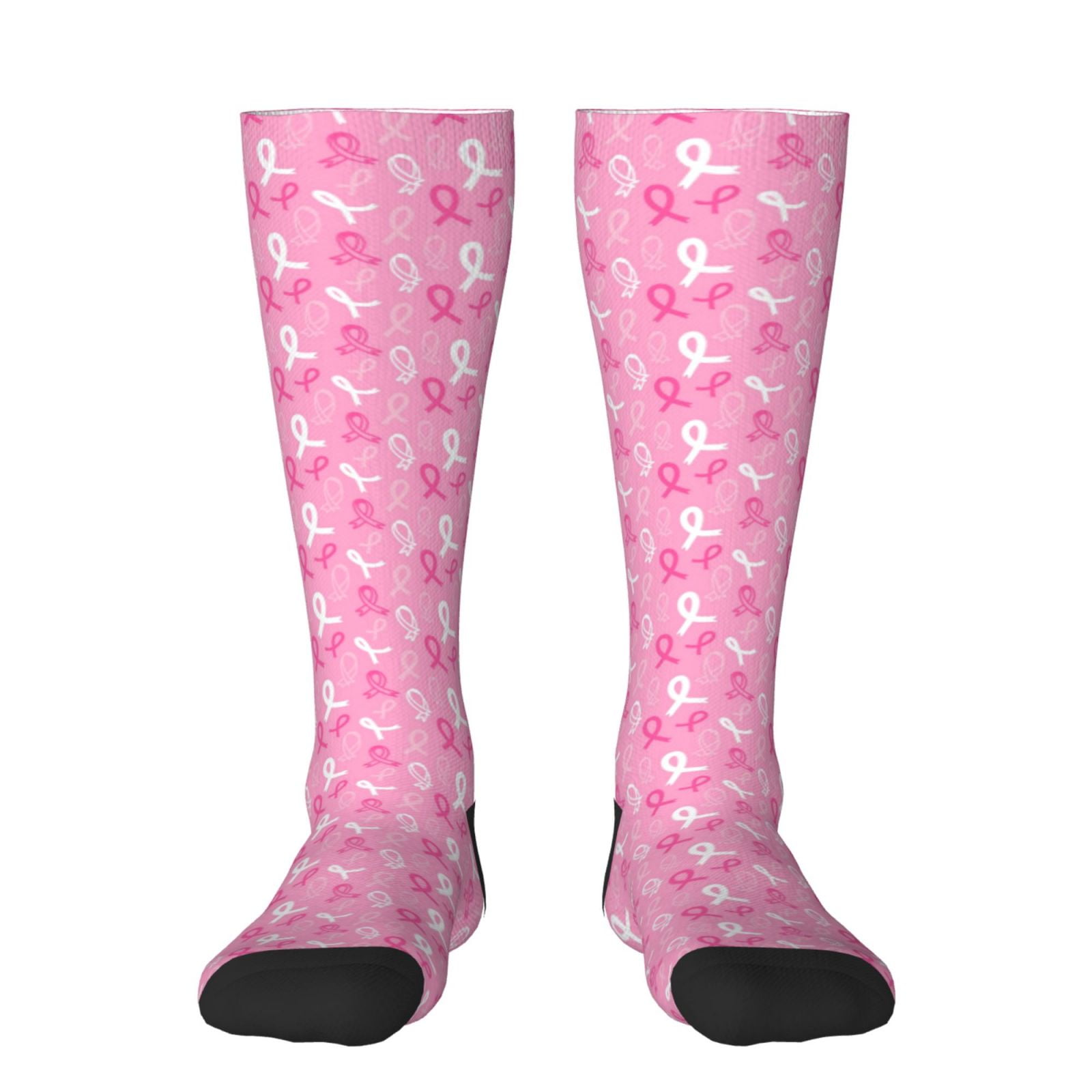 Vsdgher Breast Cancer Awareness (3) Print Thigh High Socks Extra Long ...