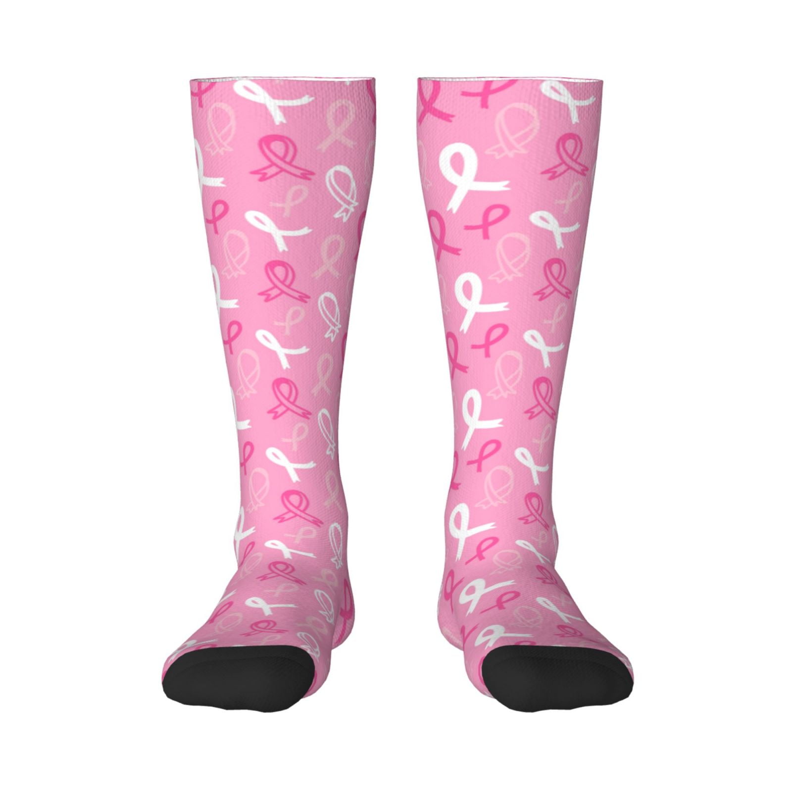 Vsdgher Breast Cancer Awareness (3) Print Thigh High Socks Extra Long ...