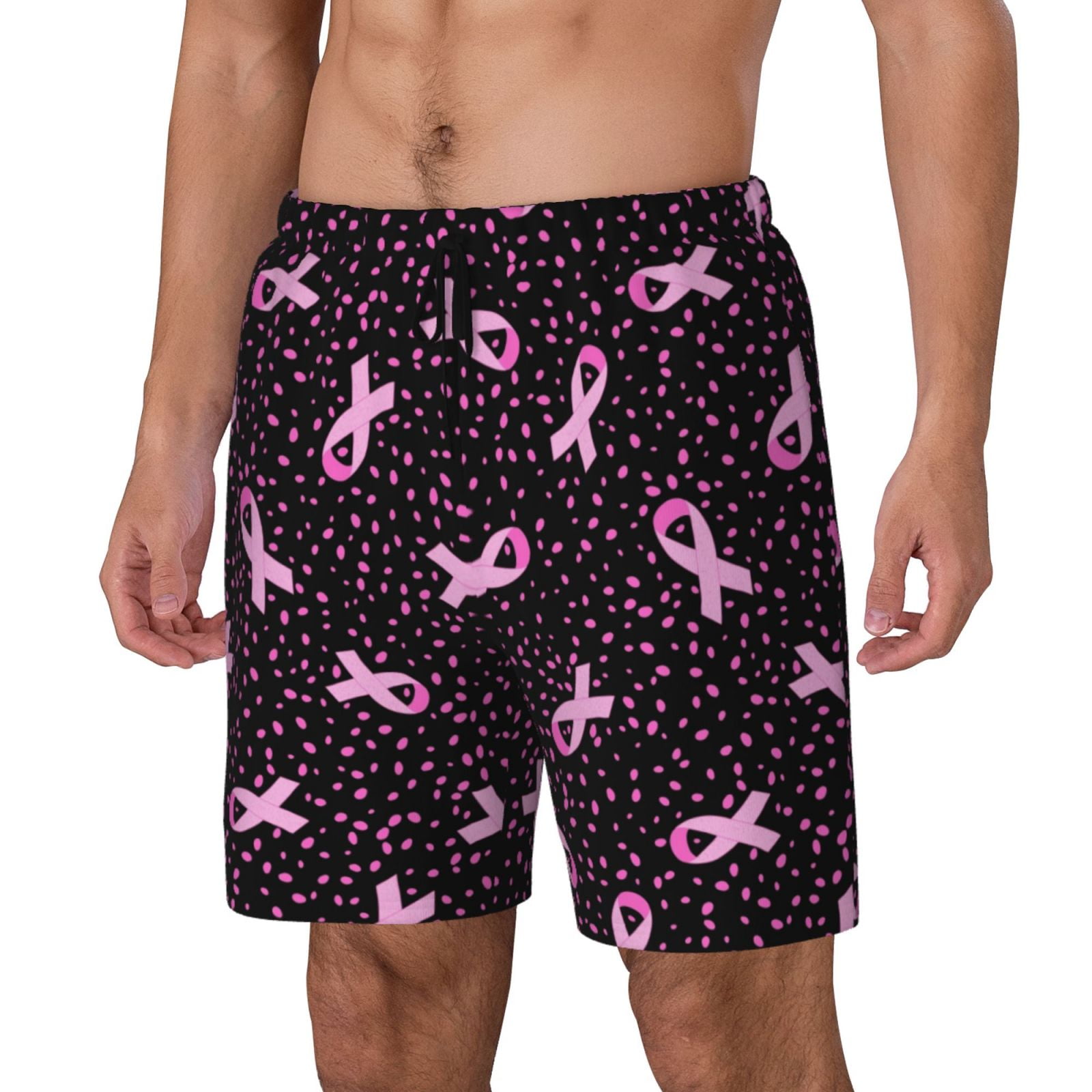 Vsdgher Breast Cancer Awareness3 for Mens Swim Trunks with Compression ...