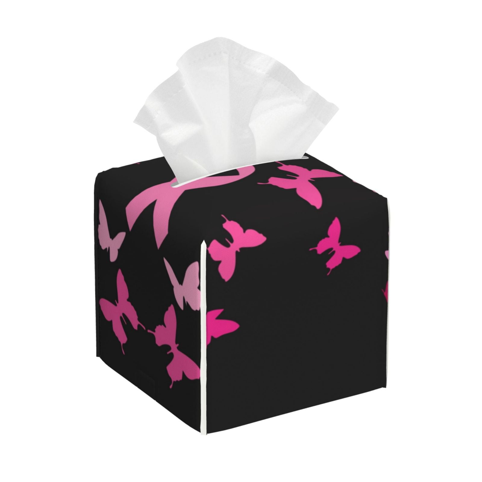 Vsdgher Breast Cancer Pattern Tissue Box Cover Holder, Square with ...
