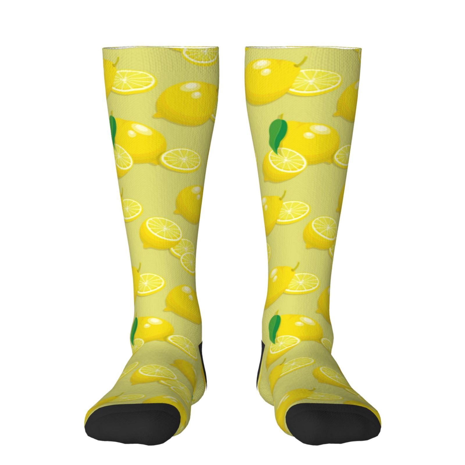 Vsdgher Bright Lemons Print Thigh High Socks Extra Long Stretchy Sock ...