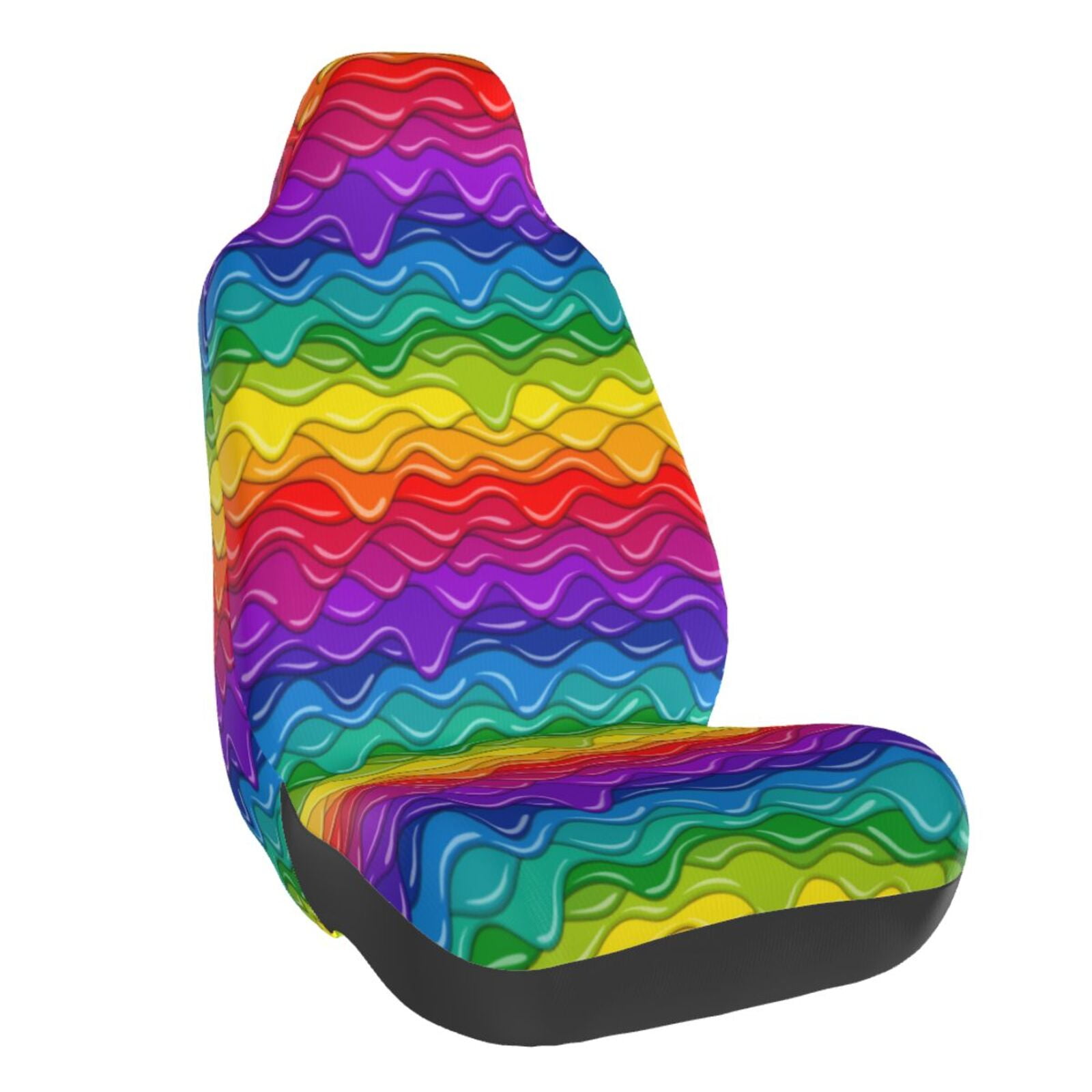 Vsdgher Bright Rainbow for Automotive Seat Covers for Cars Trucks and SUVs, Universal Fit Anti ...