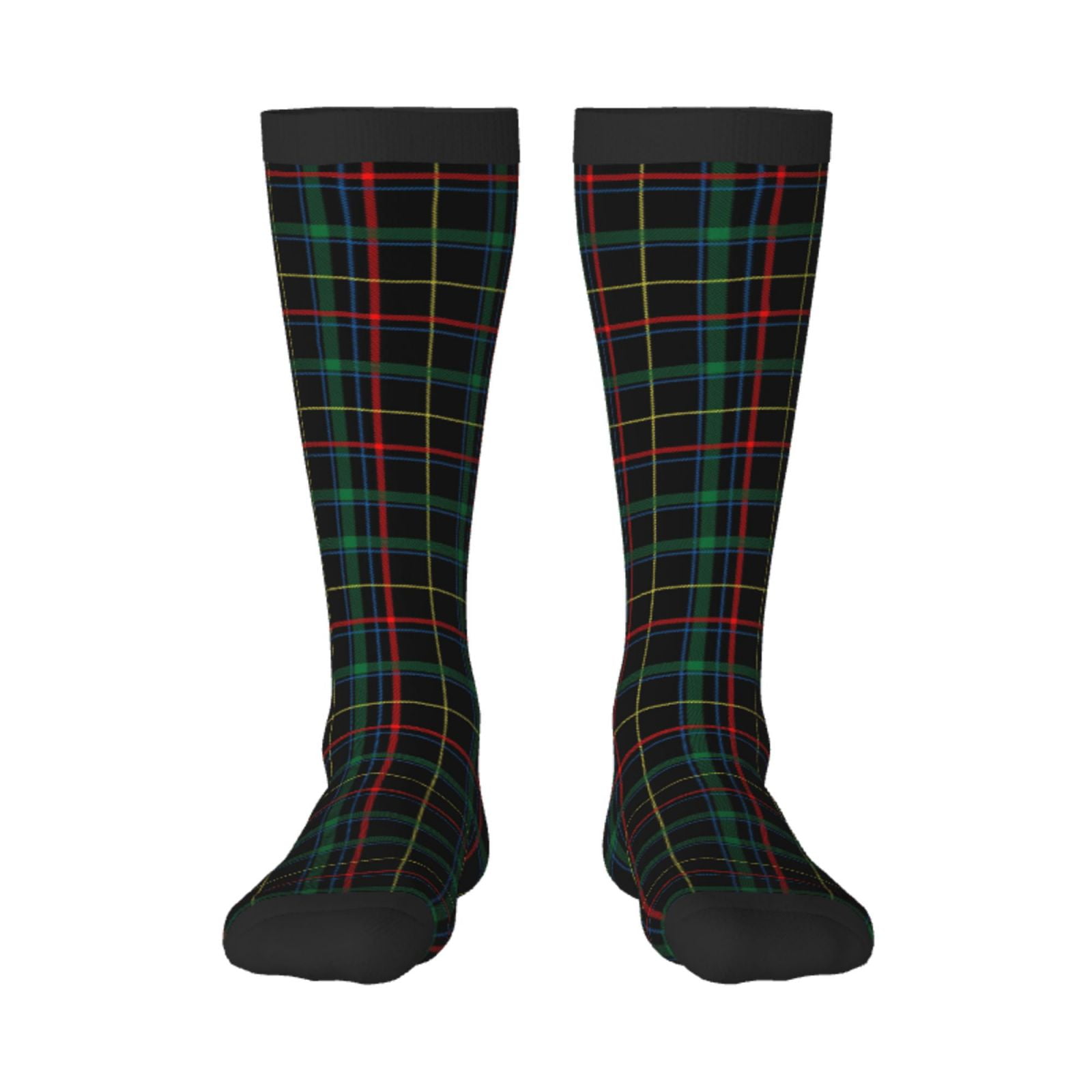 Vsdgher Buffalo Plaid Dark Green Print Thigh High Socks Extra Long ...