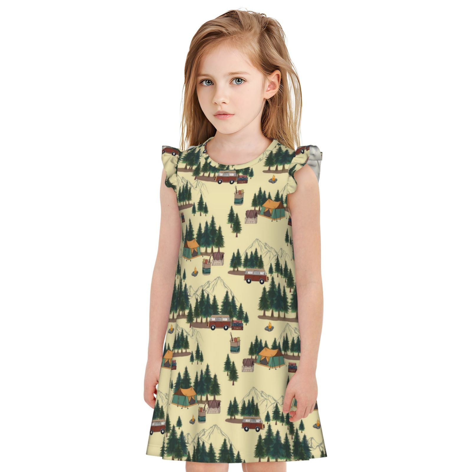 Vsdgher Camping Caravan 1 for Girls Nightgowns Toddler Flutter Short ...