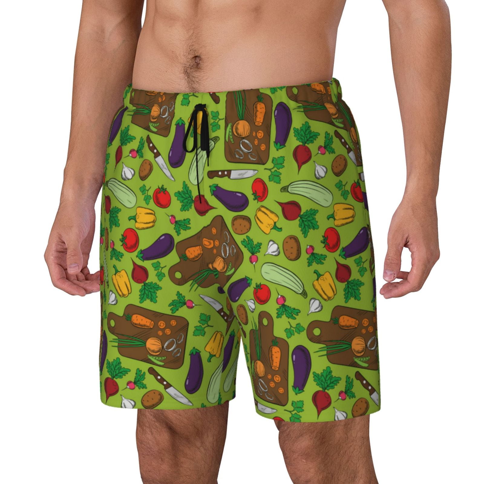 Vsdgher Carrot Eggplant for Mens Swim Trunks with Compression Liner ...