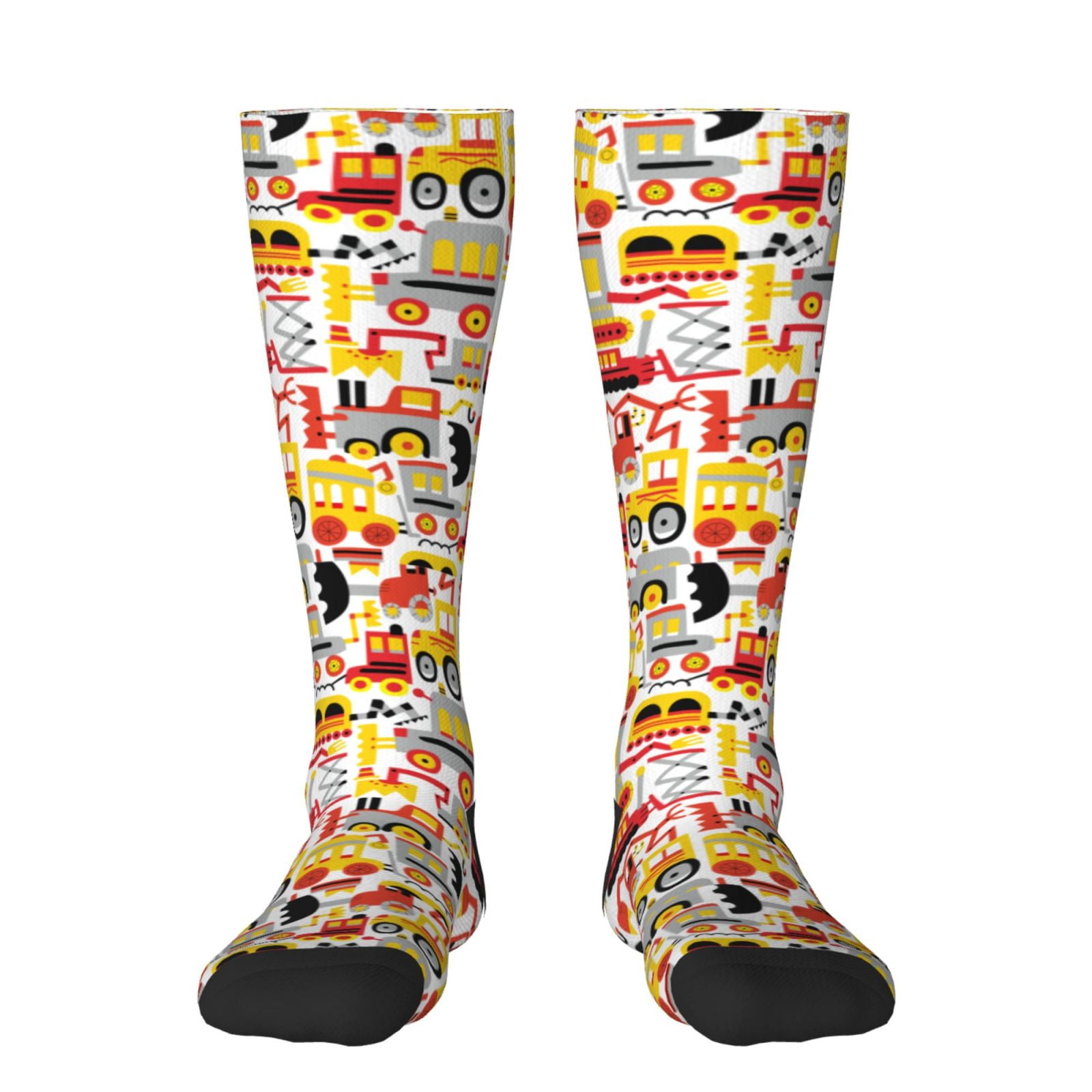 Vsdgher Cars Print Thigh High Socks Extra Long Stretchy Sock Women Over ...