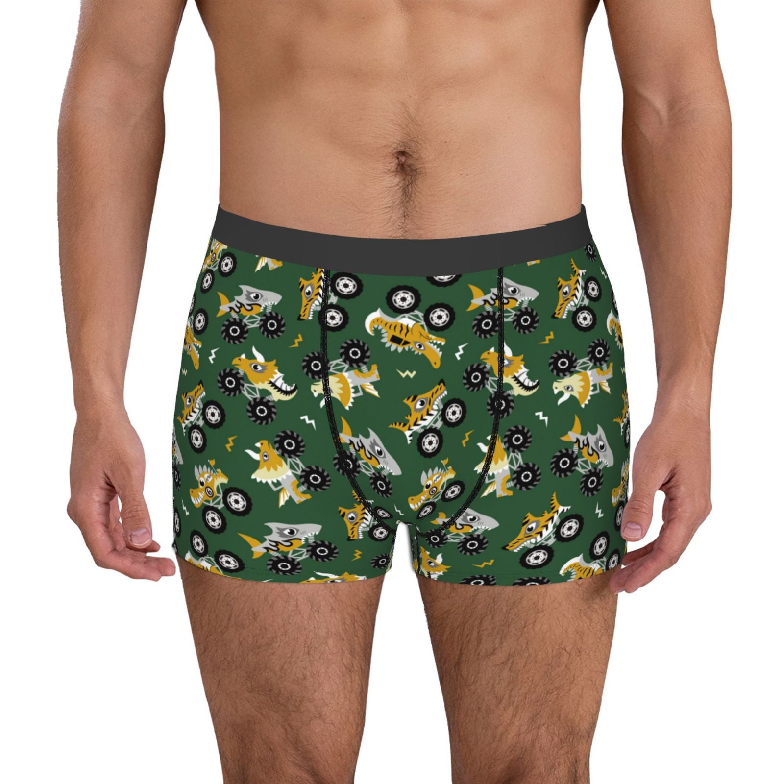 Vsdgher Cartoon Car Pattern Men's Boxer Brief Underwear,Soft Funny ...