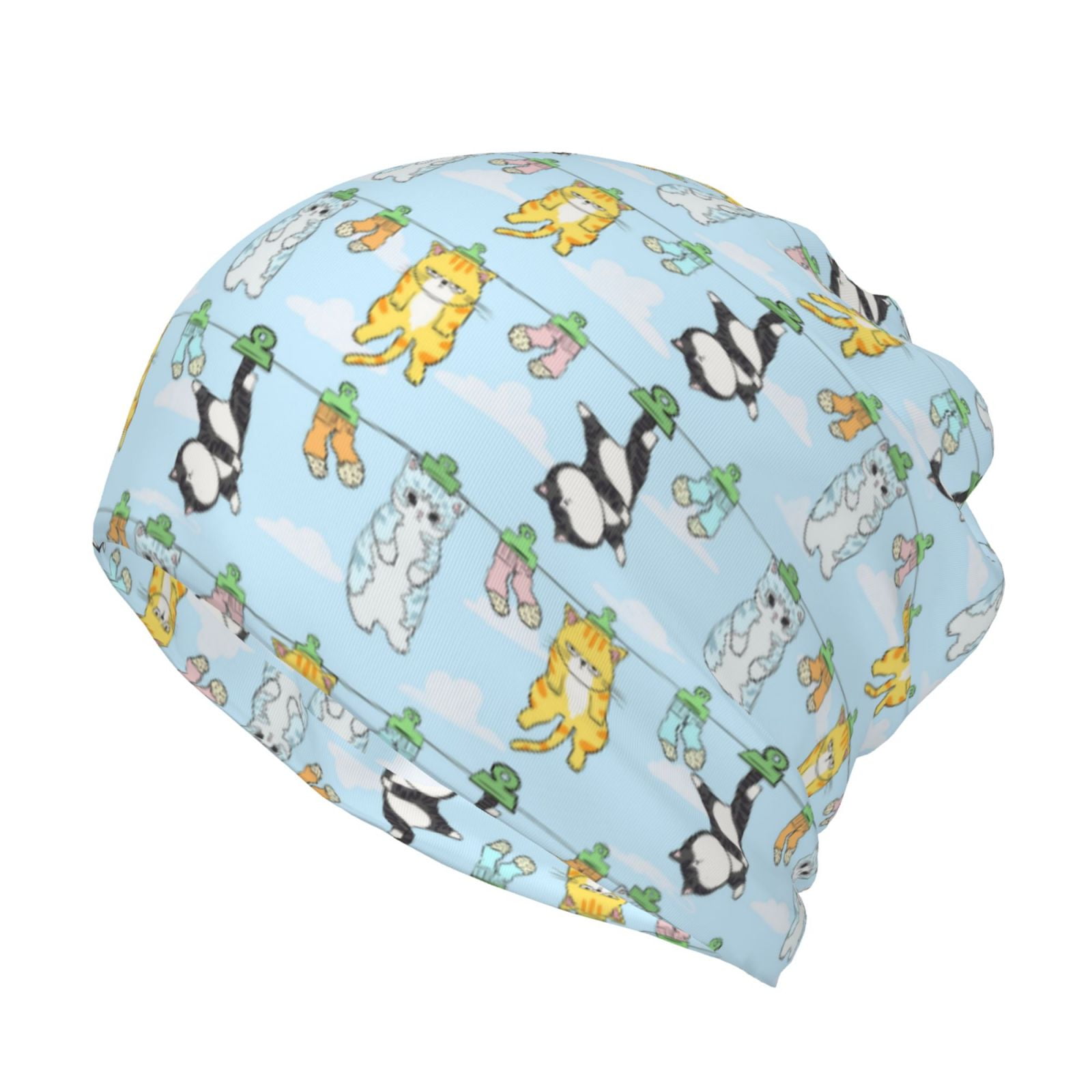 Vsdgher Cartoon Cat Slouchy Beanie Hat for Men/Women, Skull Cap Chemo ...