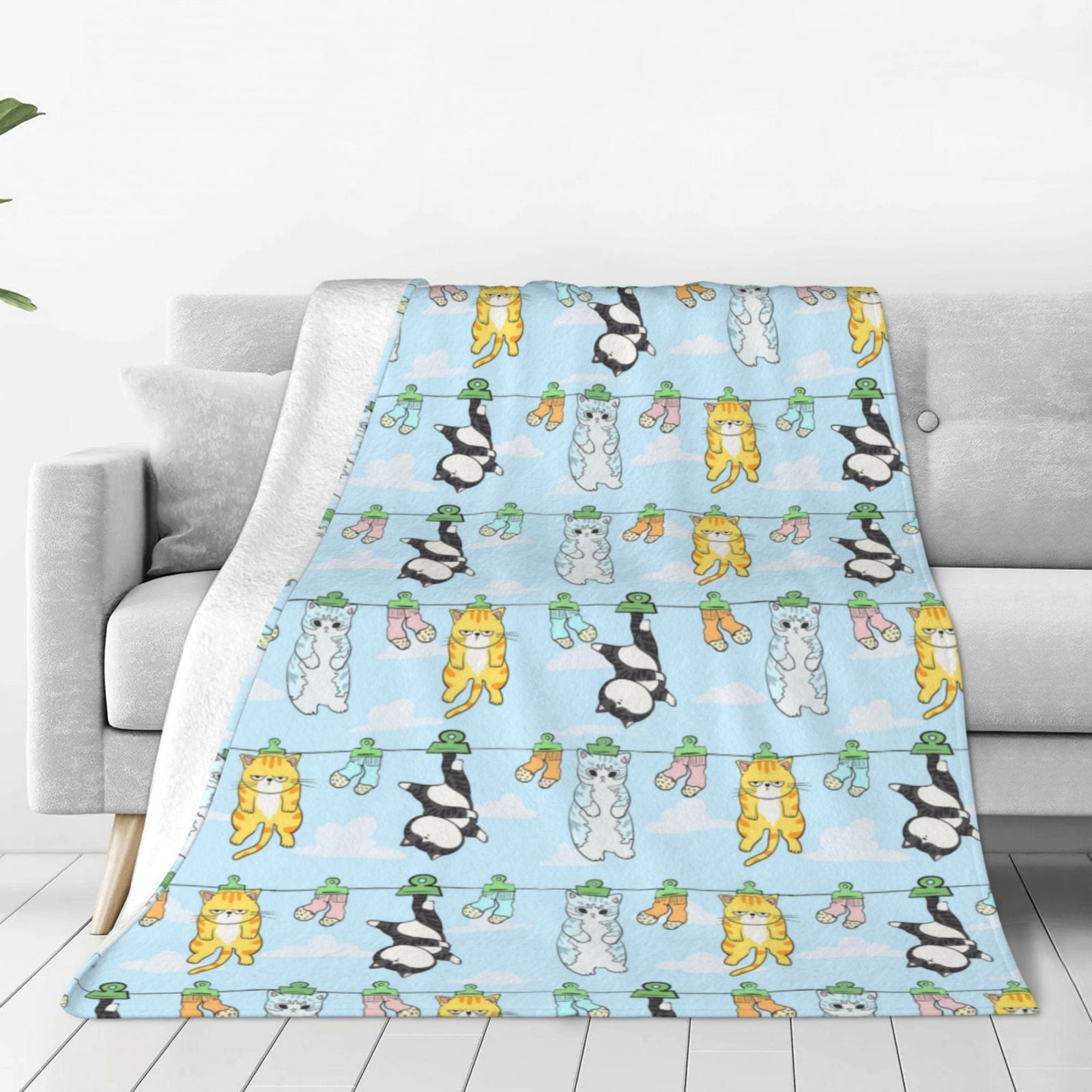 Vsdgher Cartoon Cat Ultra-Soft Micro flannel Blanket Throw Blankets for ...