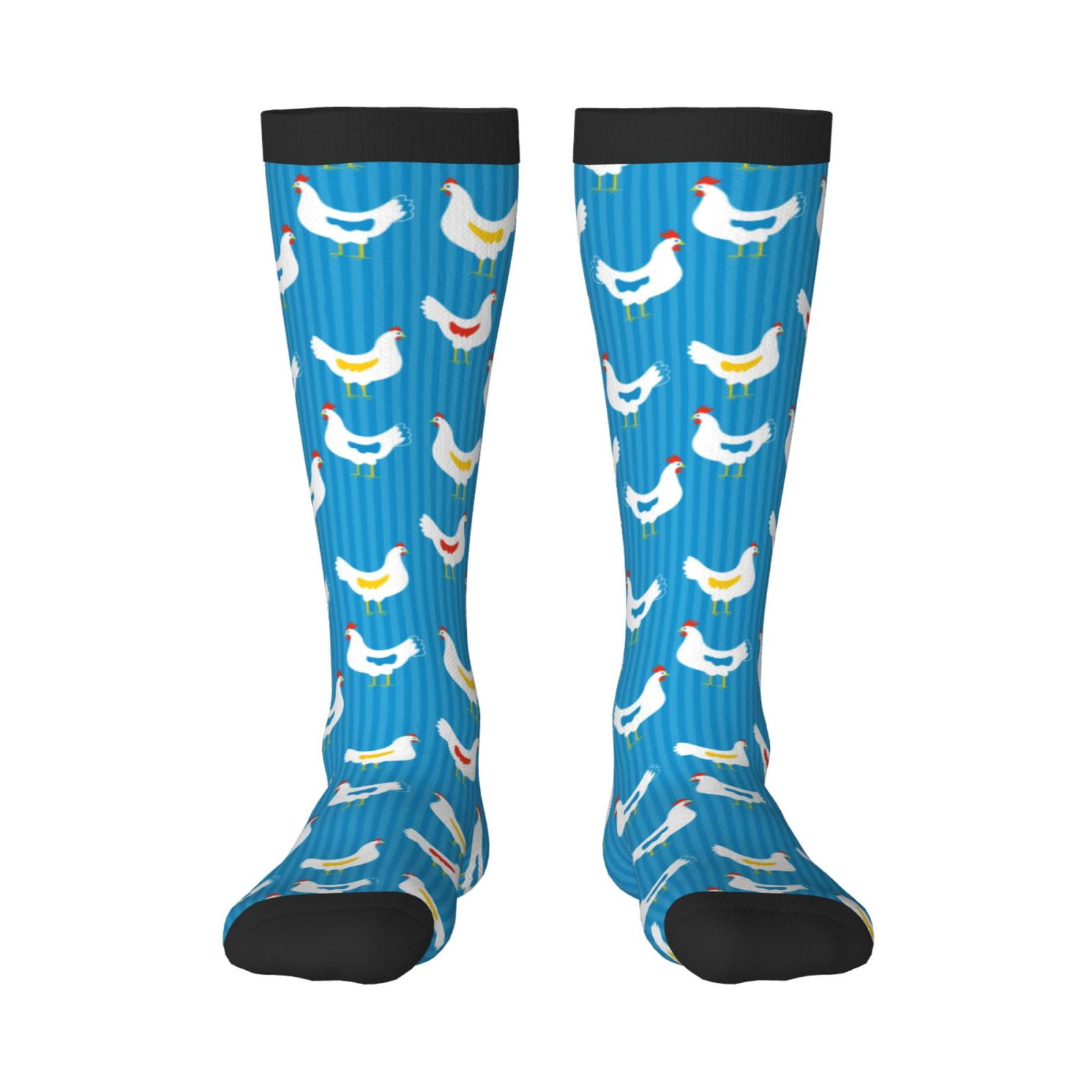 Vsdgher Cartoon Chicken Print Thigh High Socks Extra Long Stretchy Sock ...